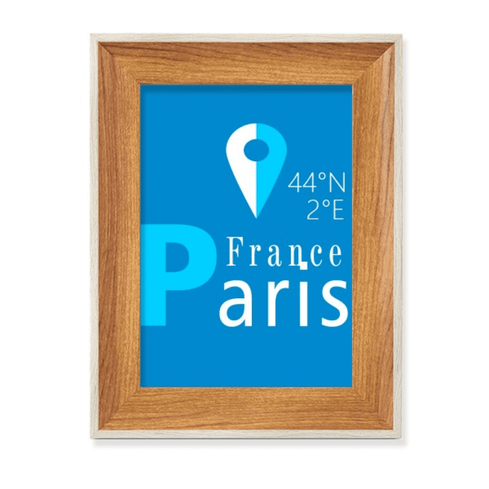 Paris Geography Coordinates Trave Desktop Wooden Photo Frame Display ...