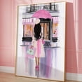 Paris Girl With Black Hair Umbrella Art, Unframed Paper Poster 8x10in ...