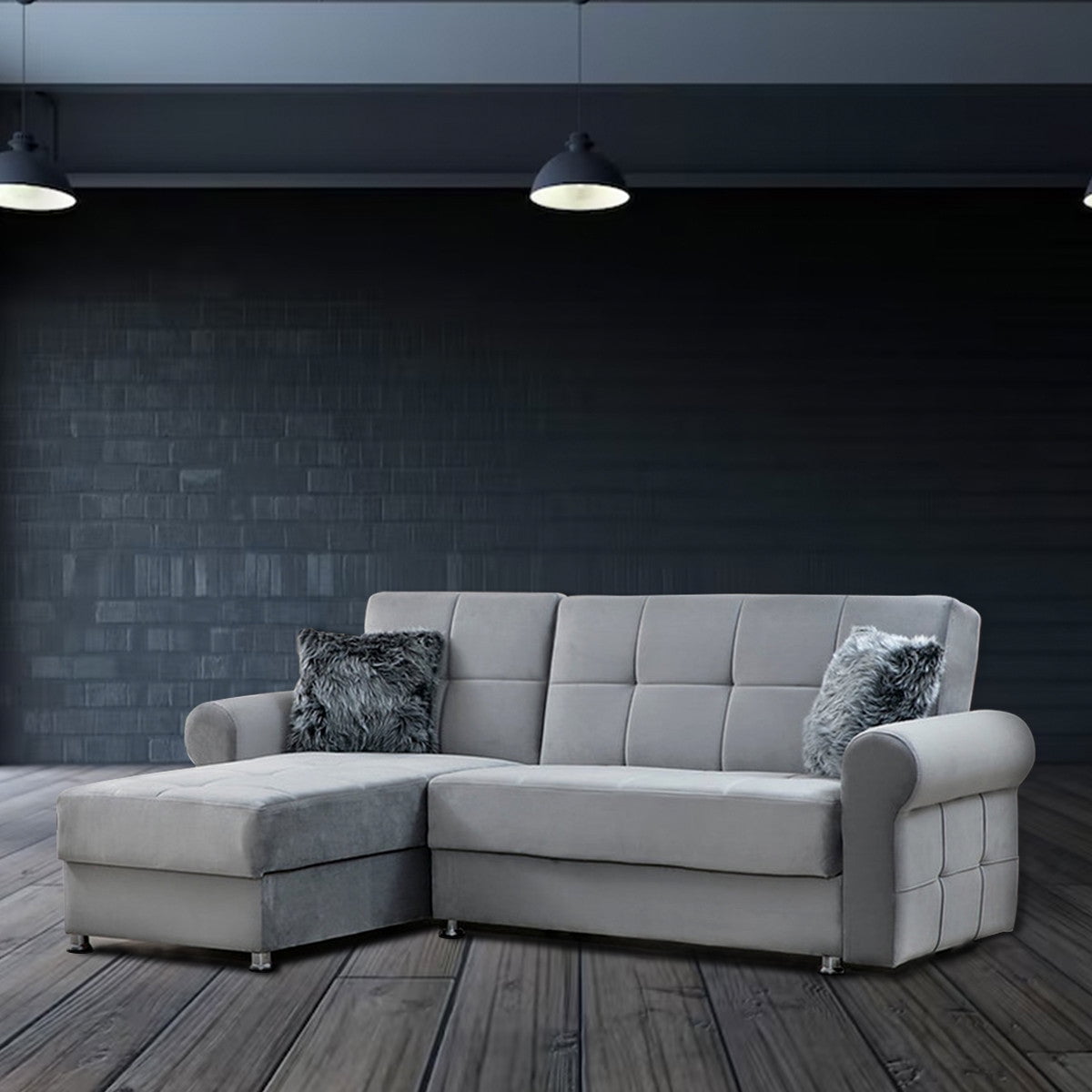 Paris Gray Reversible Sectional Sofa - Walmart.com