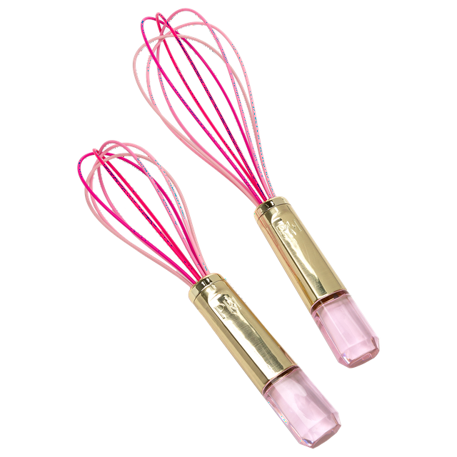 Paris Hilton 2 Piece Whisk Set with Pink Jewel Shaped Handle, Silicone ...