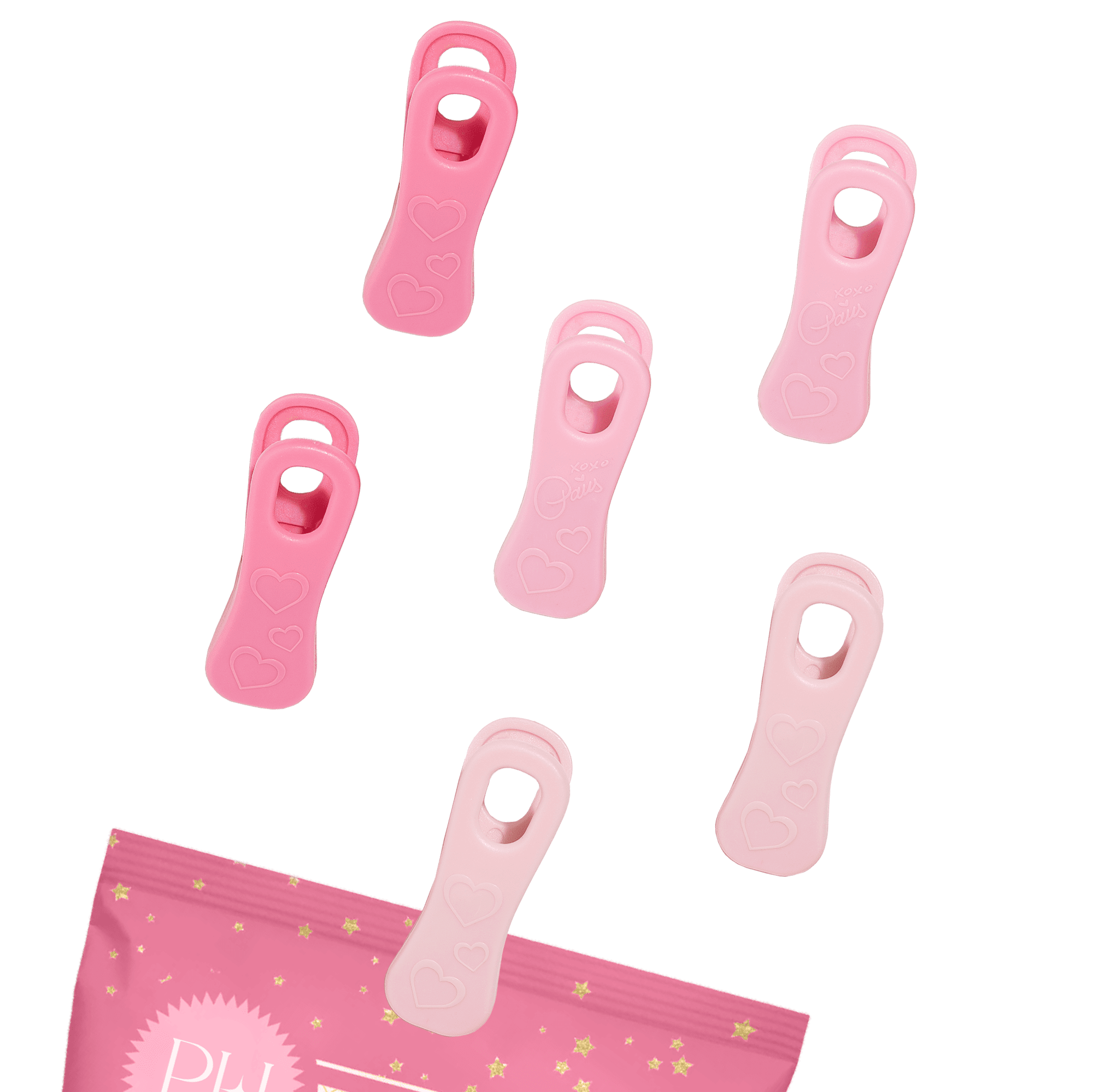 Paris Hilton 6 Piece Pink Bag Clip Set - Kitchen Glam Snack Secure Hold ...