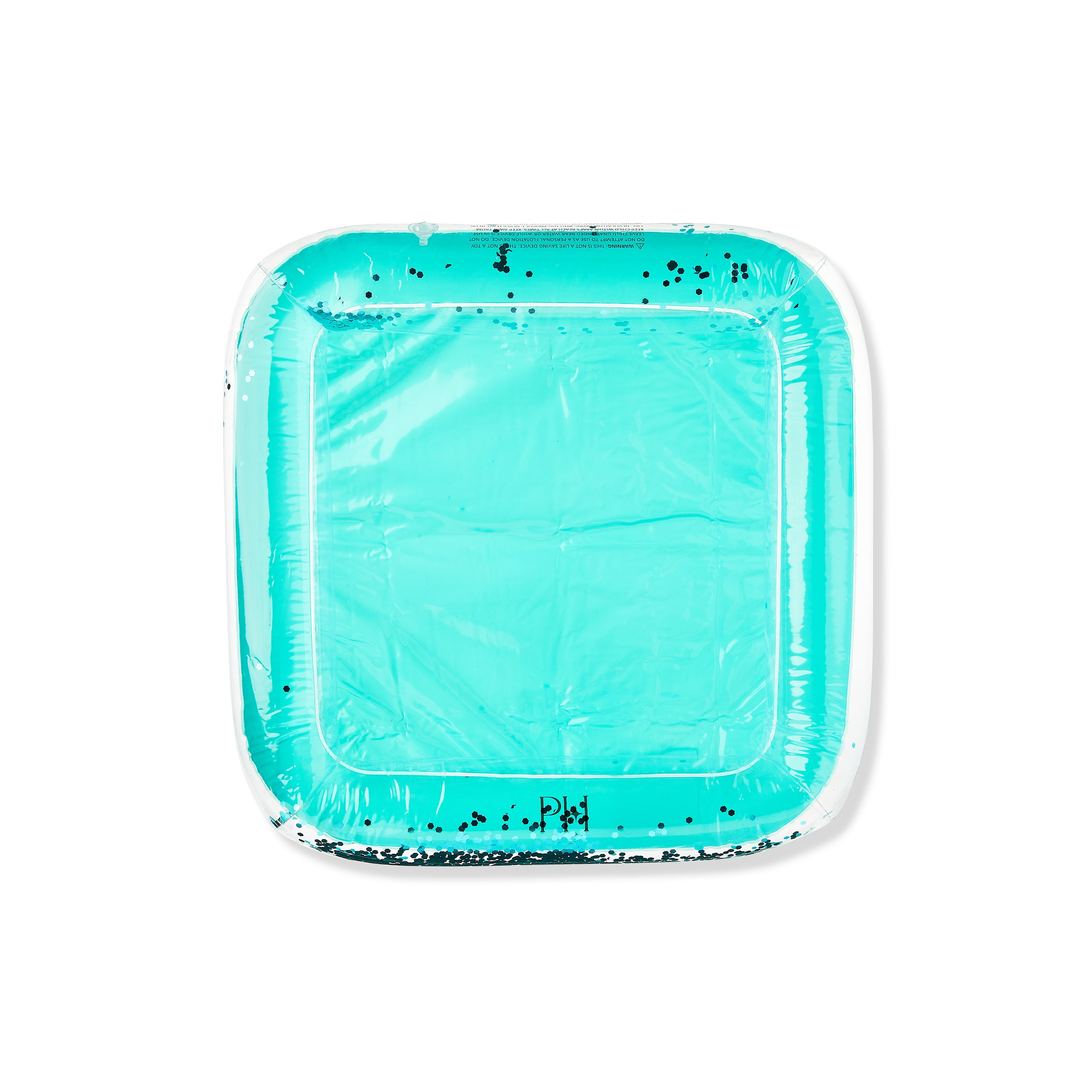 Paris Hilton Inflatable Teal Glitter Serving Tray, Portable, 24 x 24 x ...