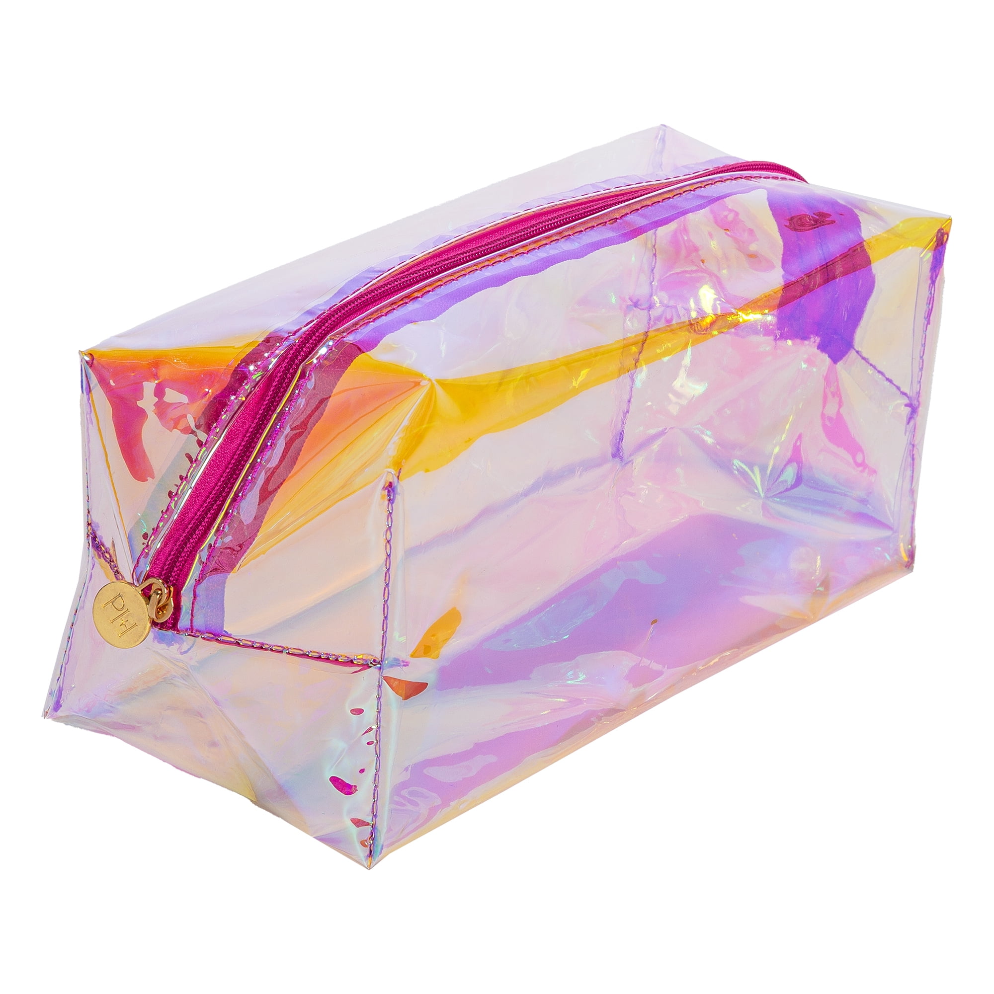 Paris Hilton Hot Pink Iridescent Organizer Bag with Zipper Closure, 8. ...