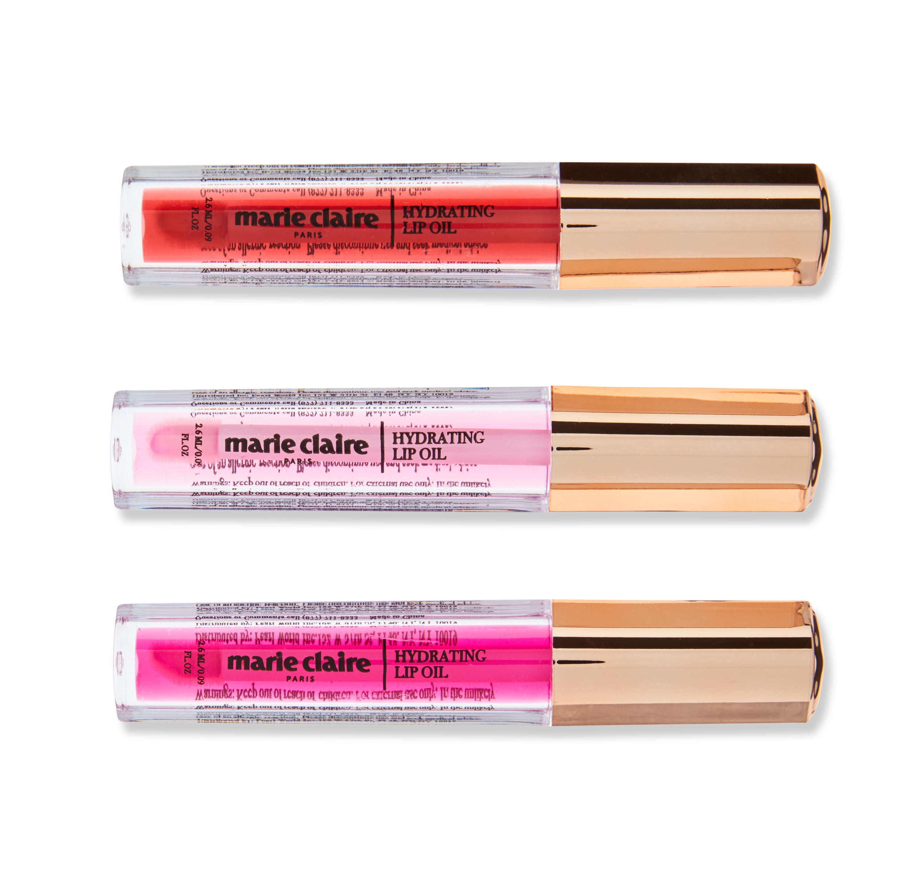 Marie Claire Paris 3-Piece Luxe Lips Hydrating Lip Oil Collection ...