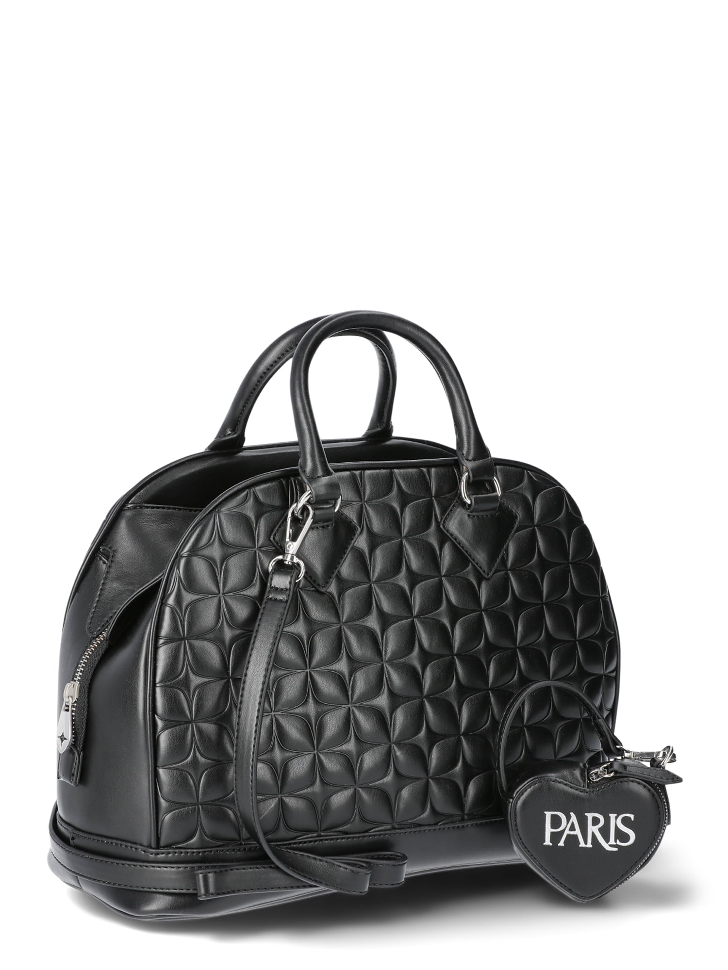 Paris Hilton Women's Geneva Triple Compartment Quilted Satchel & Heart ...