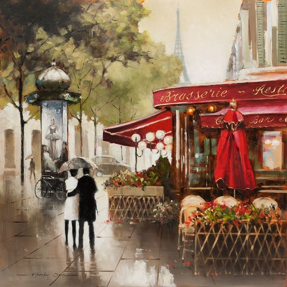 Paris In The Rain Poster Print by E. Anthony Orme - Walmart.com