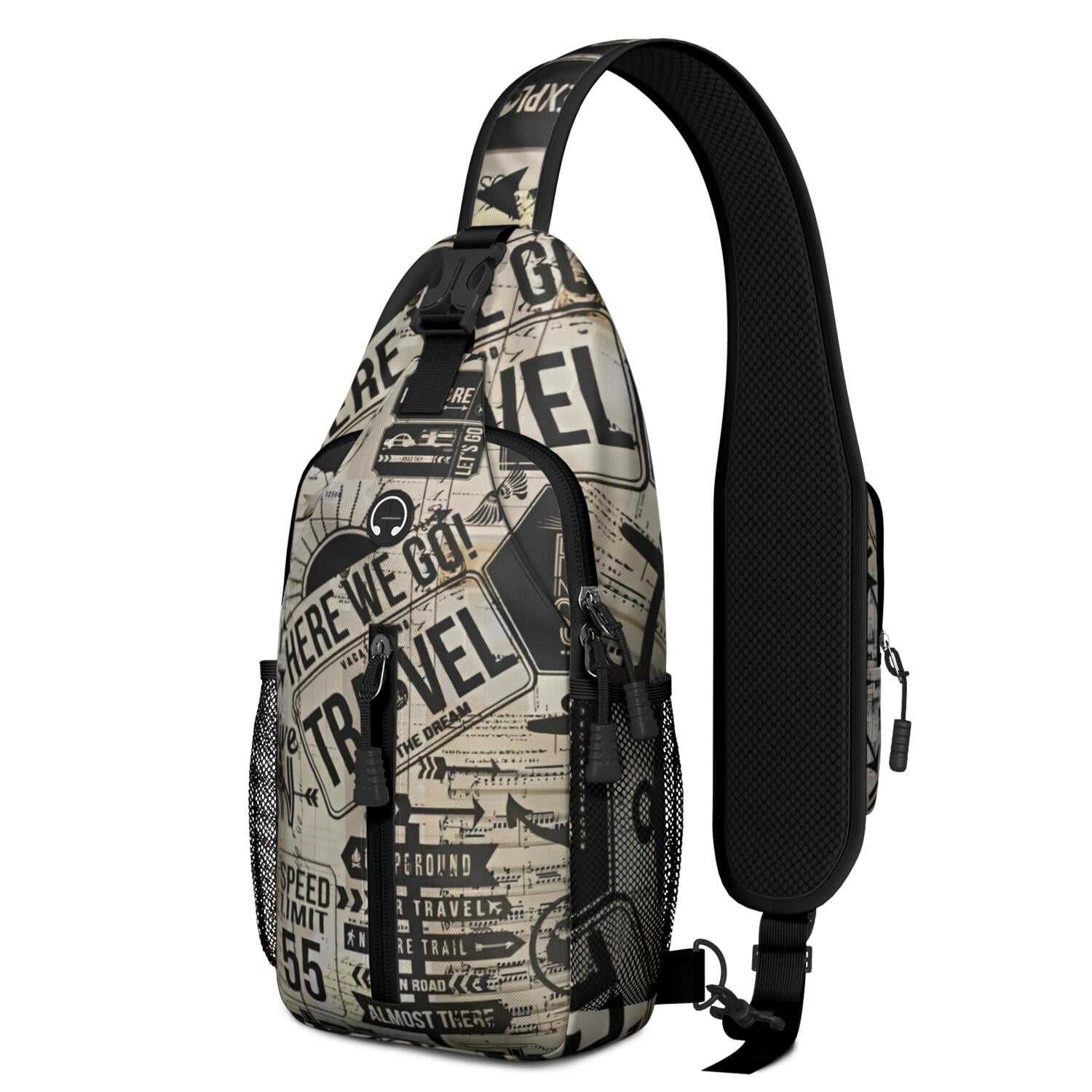 Paris Journey Trip Crossbody Daypack, Vintage Travel Sling Backpack for ...