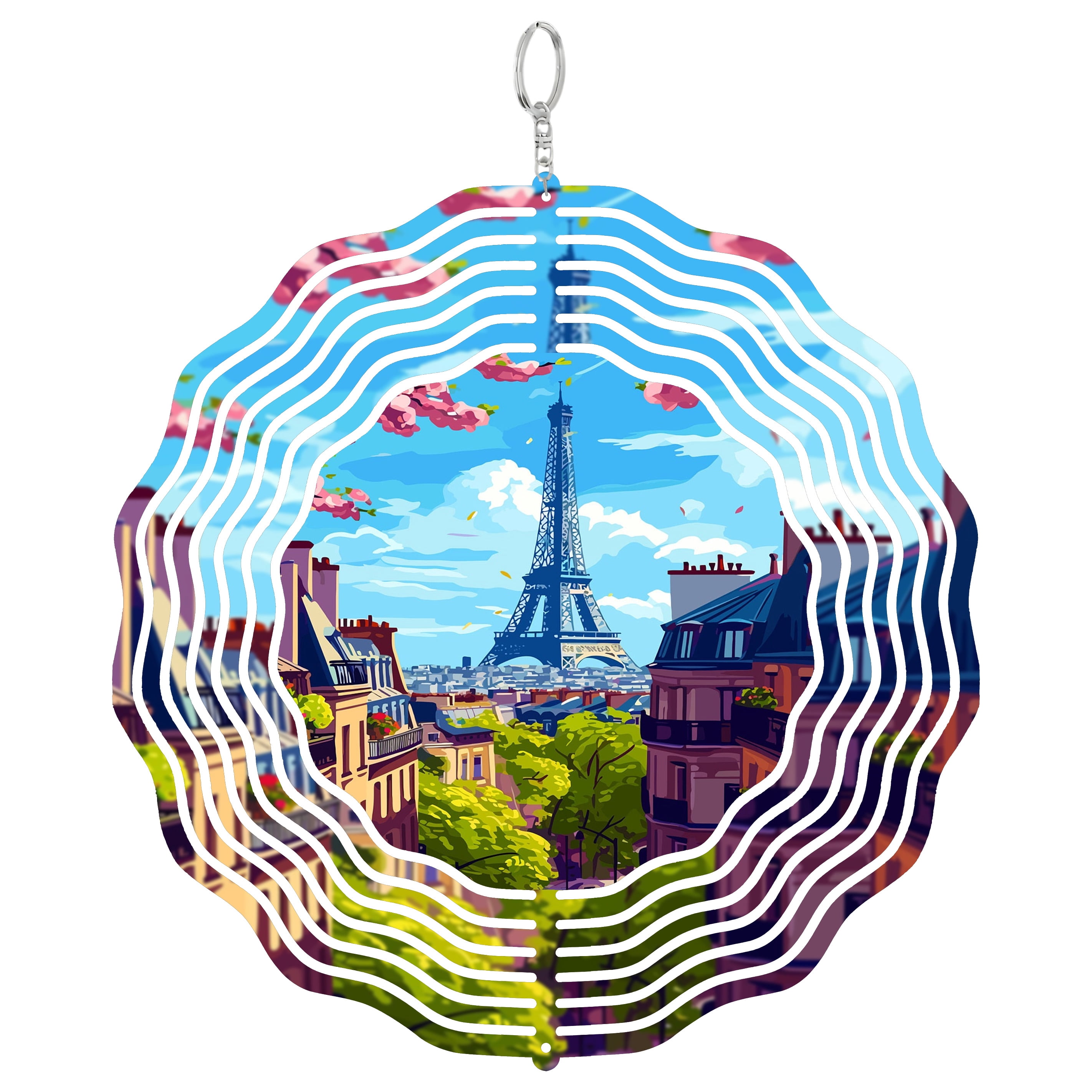 Paris Landmark Wind Spinner, Kinetic 3D French Capital Garden Art ...
