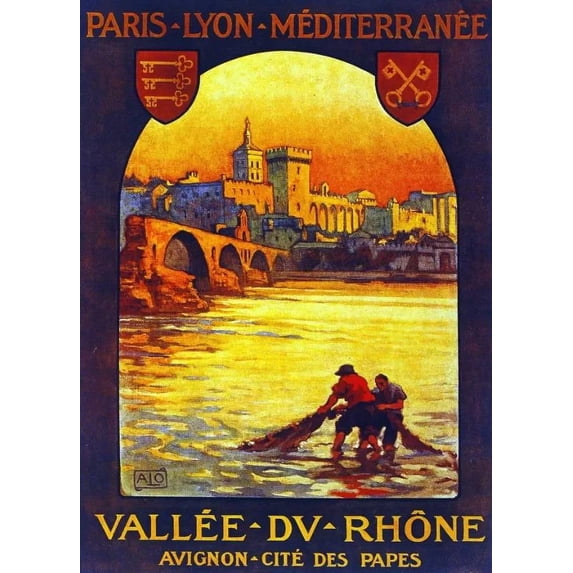 Paris Lyon Mediterranean Valle du Rhone Decor Poster. Fine Graphic ...