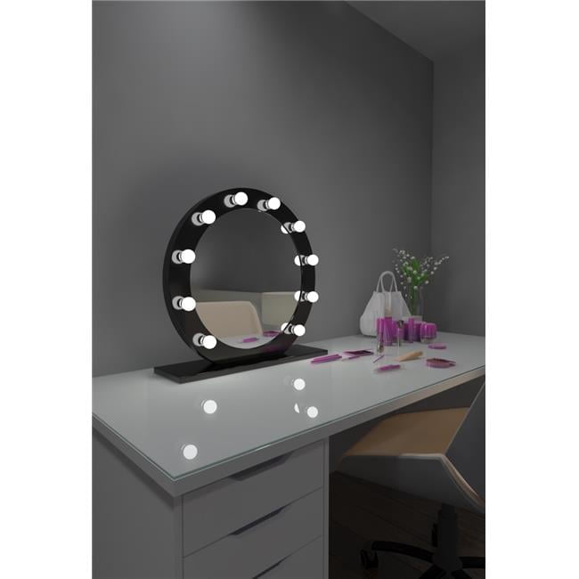 Paris Mirror HDIANA286000D-BLK 28 x 60 in. Diana Hollywood Mirror with ...