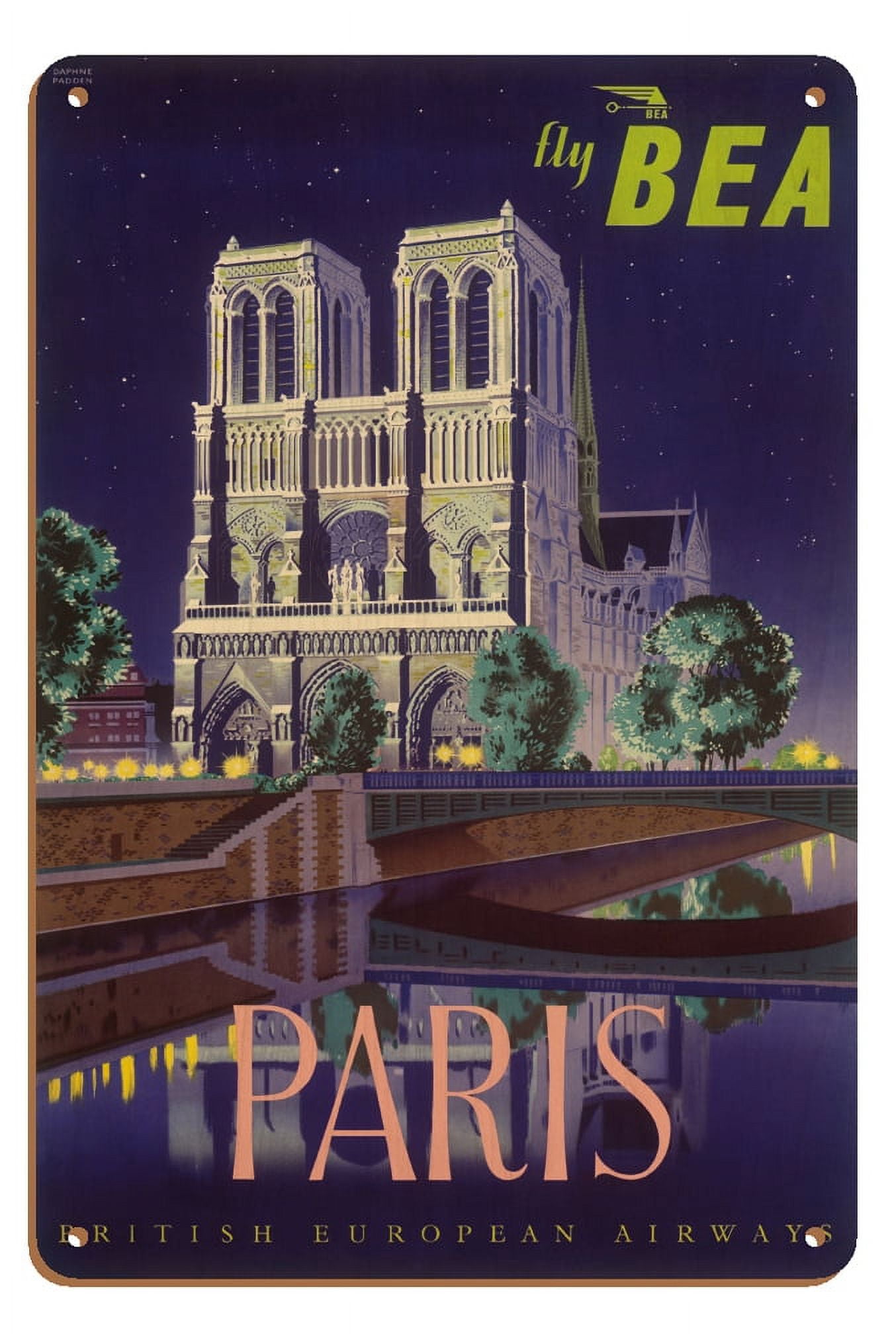 Paris - Notre Dame Cathedral by Moonlight - Fly BEA (British European ...