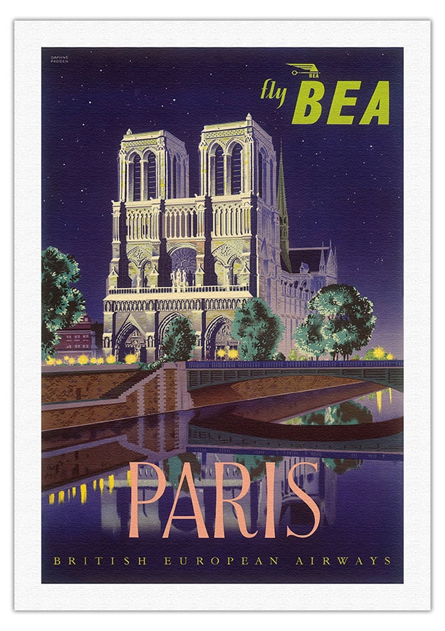 Paris - Notre Dame Cathedral by Moonlight - Fly BEA (British European ...