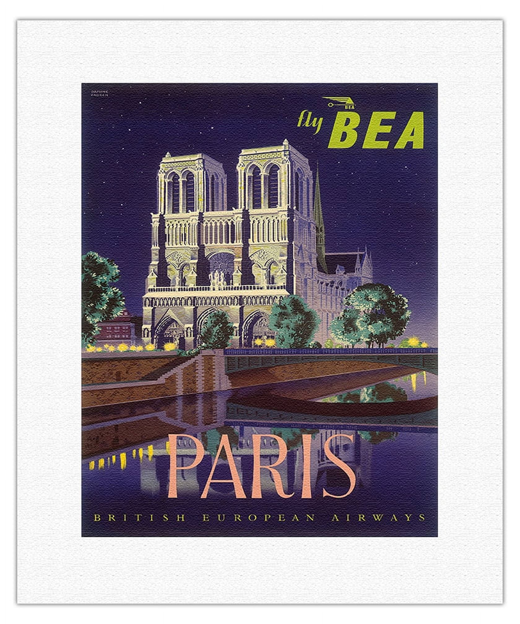 Paris - Notre Dame Cathedral by Moonlight - Fly BEA (British European ...