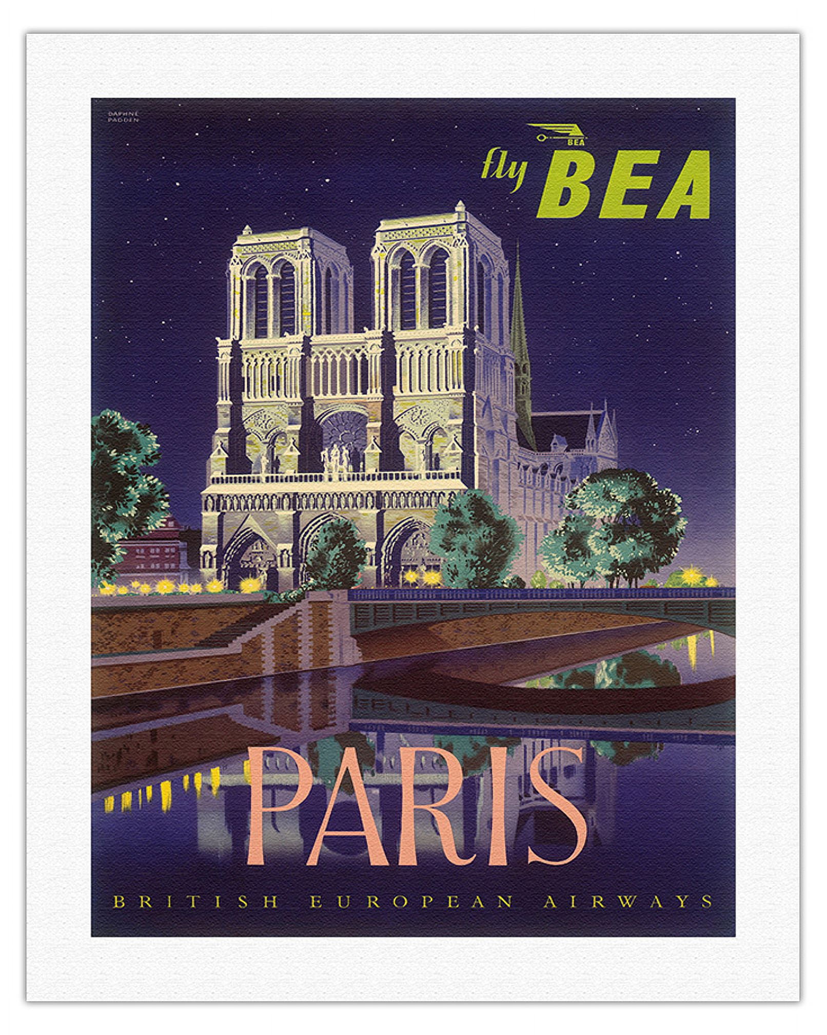Paris - Notre Dame Cathedral by Moonlight - Fly BEA (British European ...
