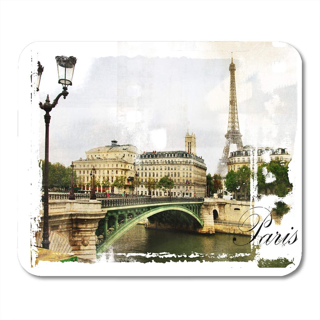 Paris Parisian Streets in Vintage Painting Eiffel Famous Tower Scene ...