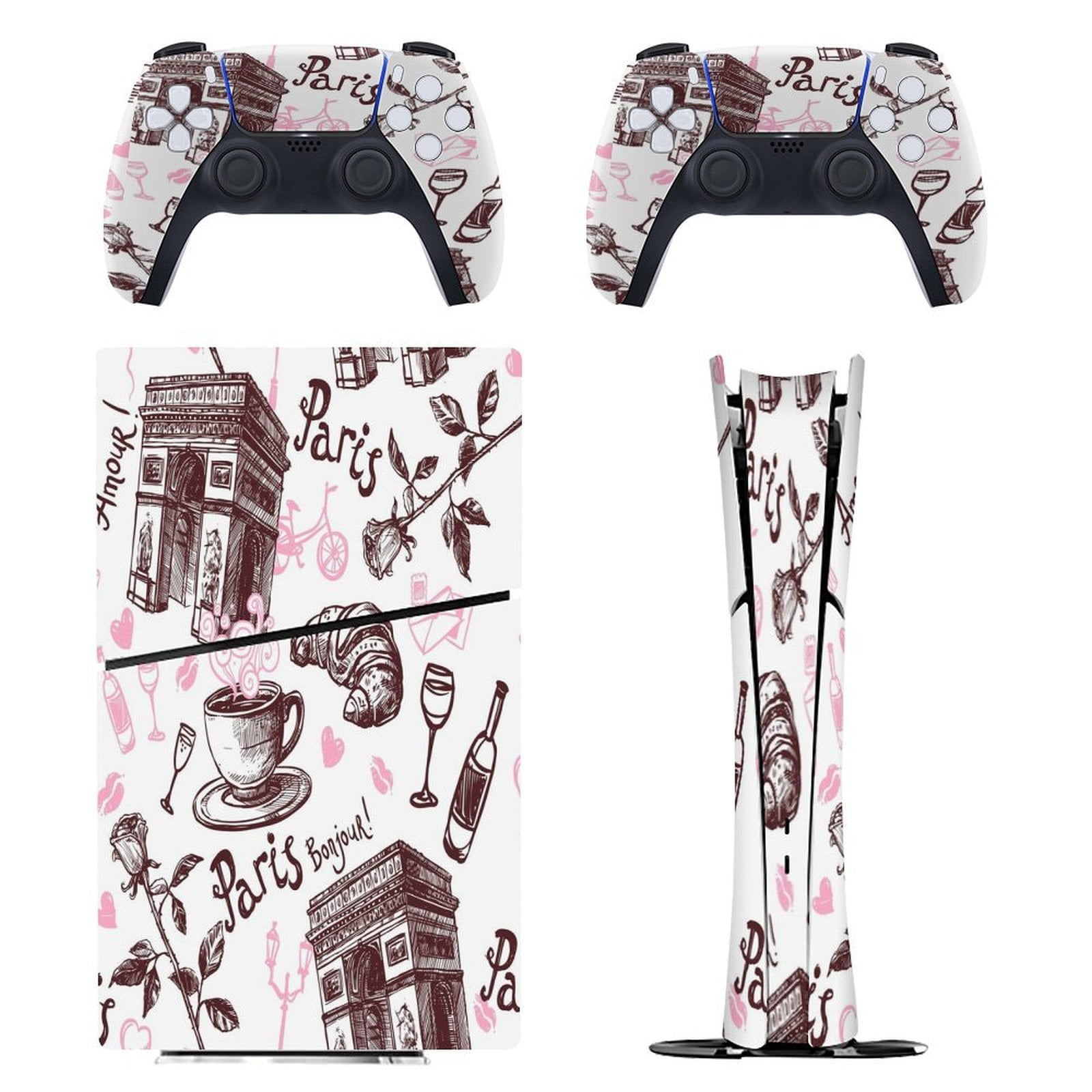 Paris Pattern PS5/PS5 Slim Digital Disc Skin Sticker For Console And ...