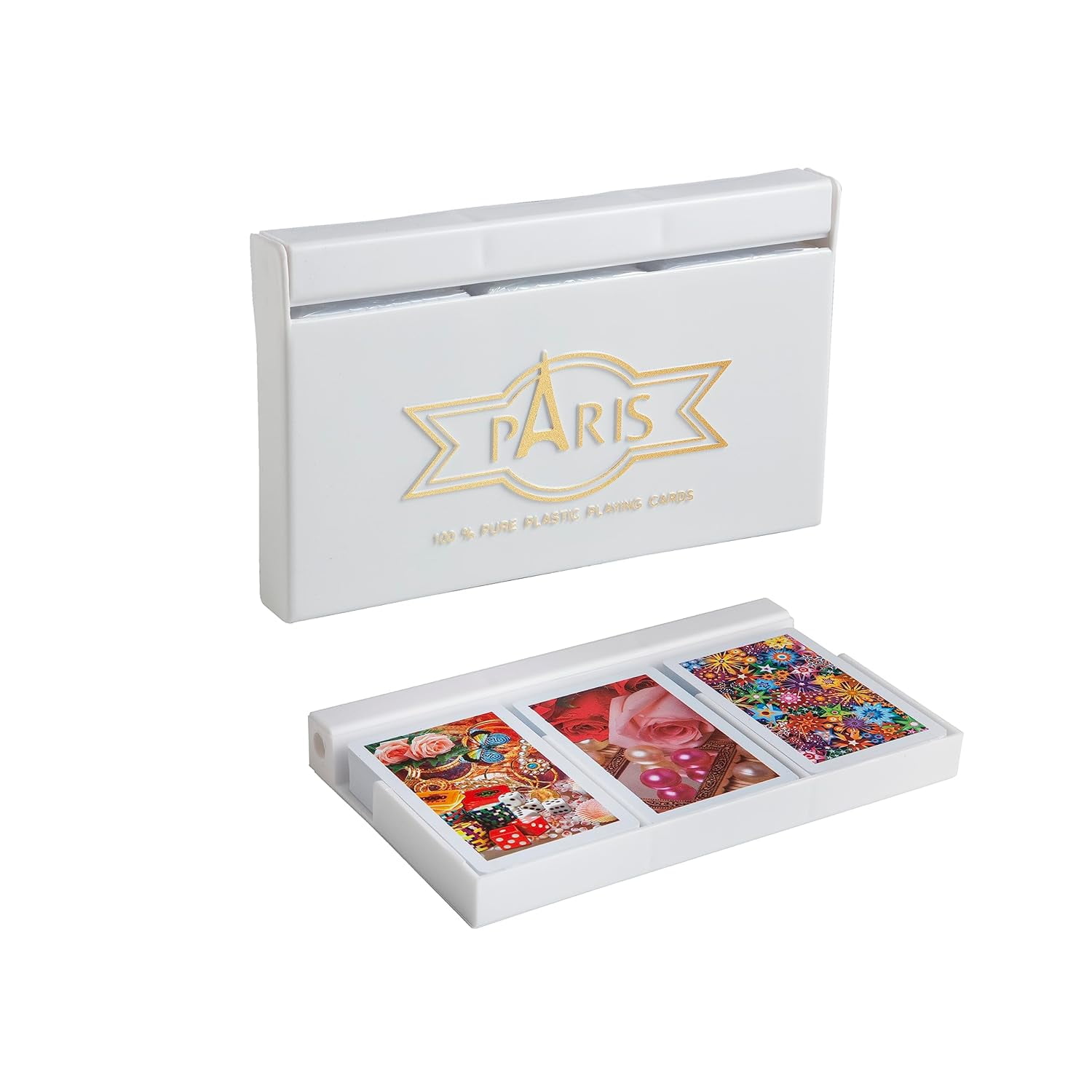 Paris Plastic Playing Cards Set Of 3, Bridge Size, Multicolor Cards ...