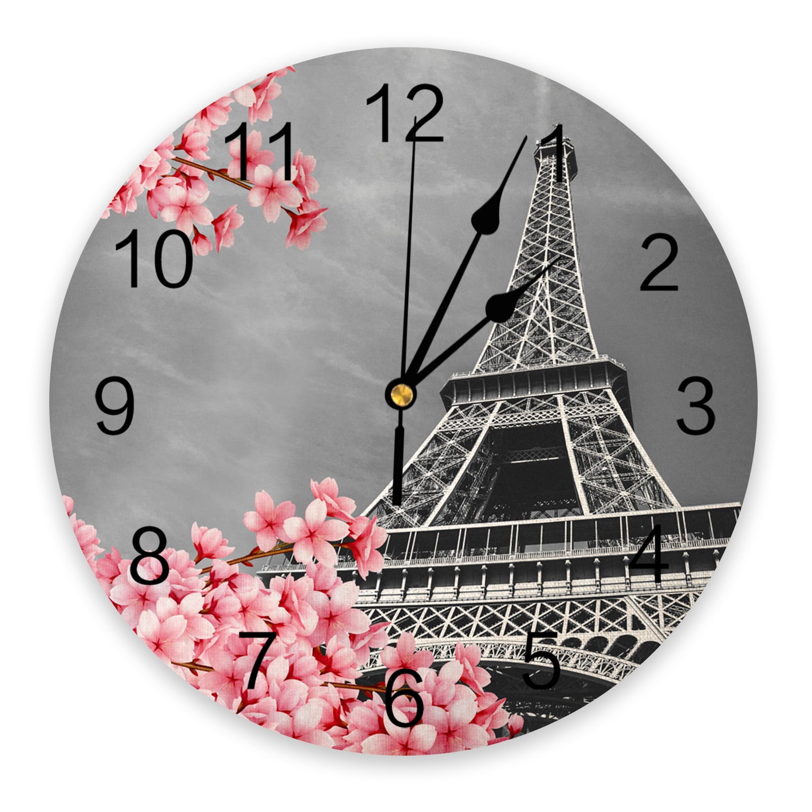 Paris Red Tower Umbrella Wall Clock For Home Living Room Bar Cafe r ...