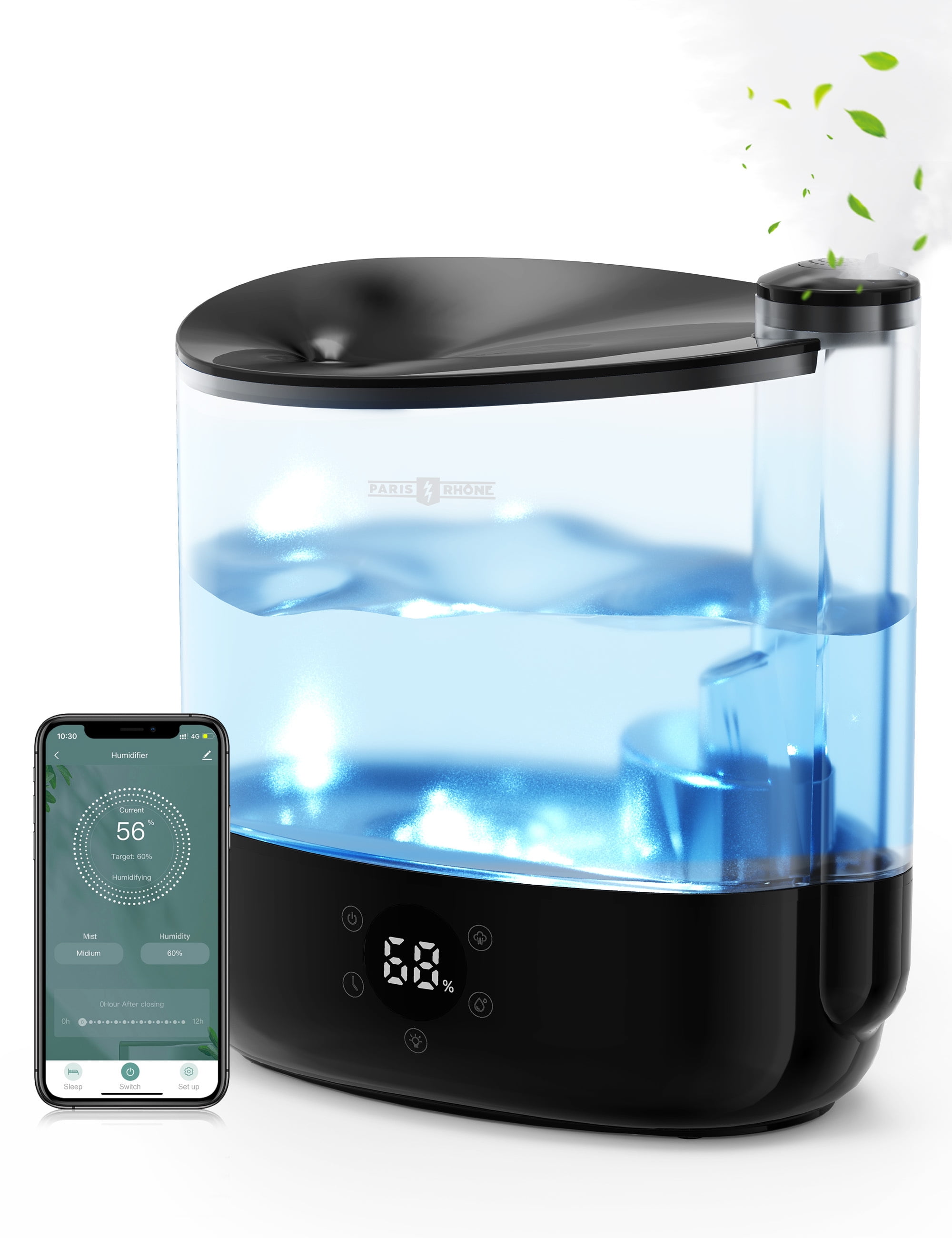 Paris Rhône 6L Humidifiers, Top Fill Cool Mist Humidifier with App ...