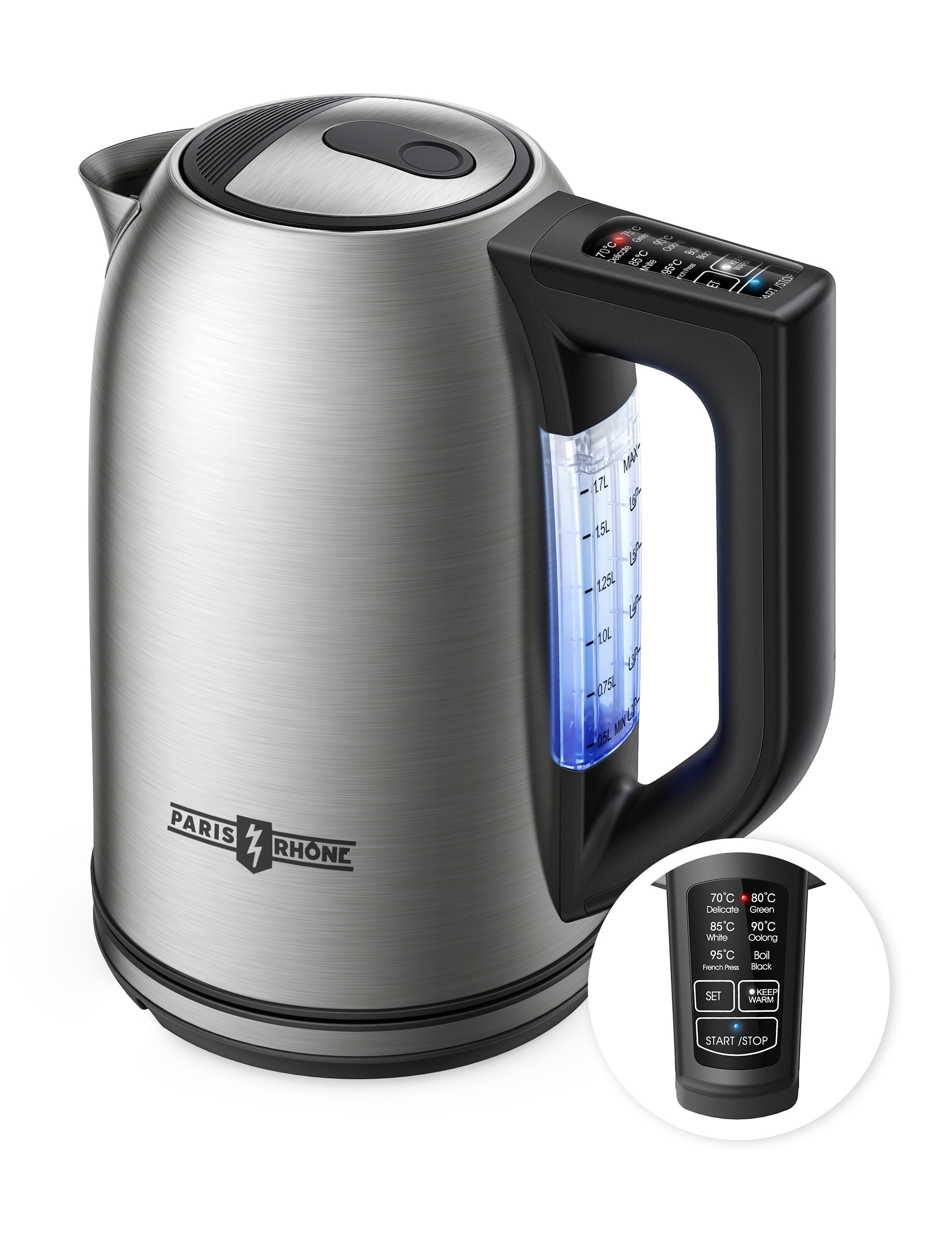 Paris Rhône Automatic Hot Stainless Steel Electric Kettle, 1.7L, 6 Temp ...