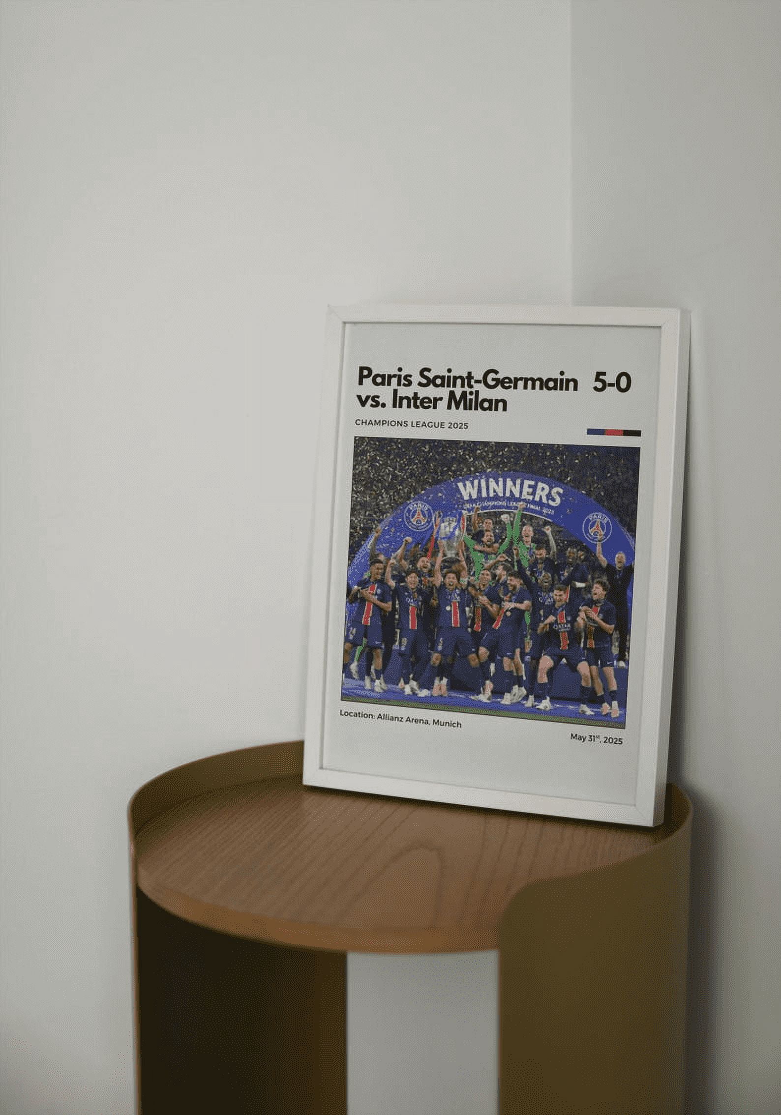 Paris Saint Germain, Champions League Winners 2025 Poster Print, Soccer ...