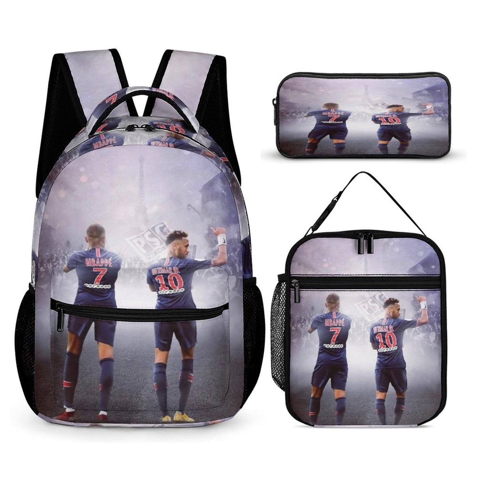 Paris Saint Germain Football Club 3 Piece Backpack Set Anime Casual ...