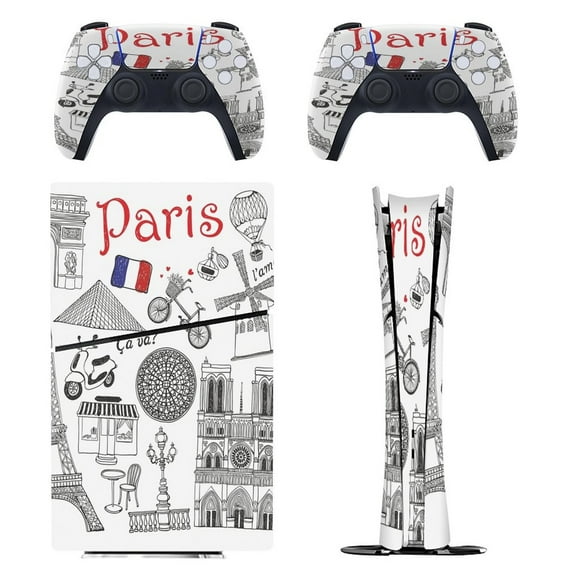 Paris Sketch Hand Drawn PS5/PS5 Pro/PS5 Slim Digital Disc Skin Sticker ...