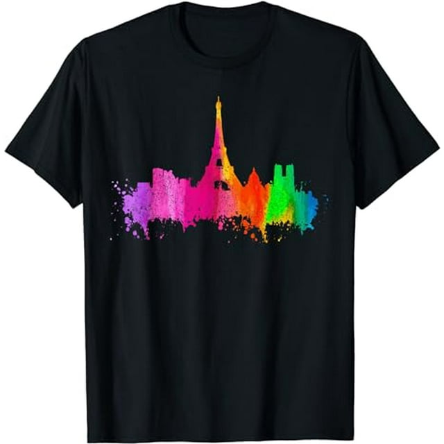 Paris Skyline - Eiffel Tower Watercolour Art France Souvenir T-Shirt ... Paris Skyline - Eiffel Tower Watercolour Art France Souvenir T-Shirt ...
