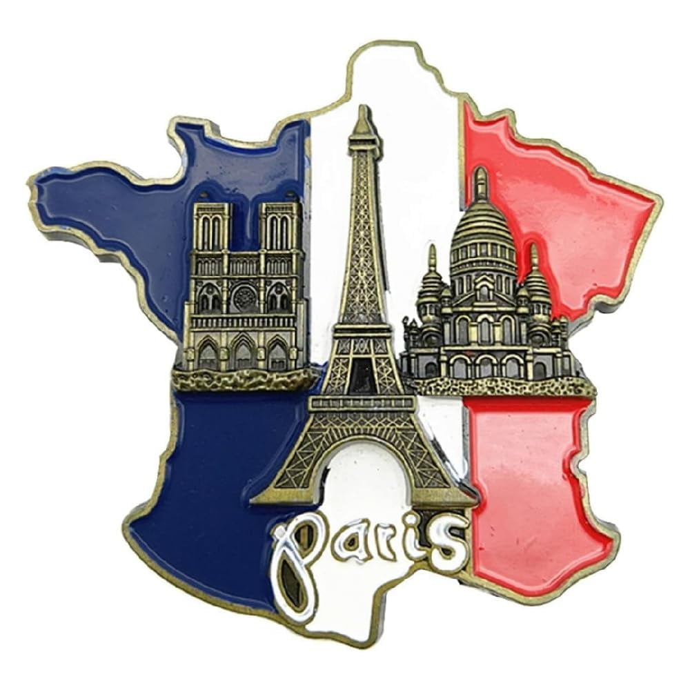 Paris Souvenirs, Multicolour France Map Refrigerator, Sticker-Europe ...