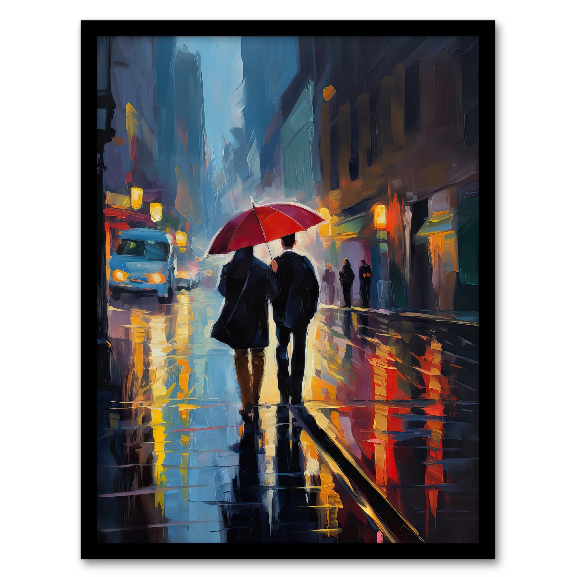 Paris In The Springtime Colourful Oil Painting Couple With A Red ...