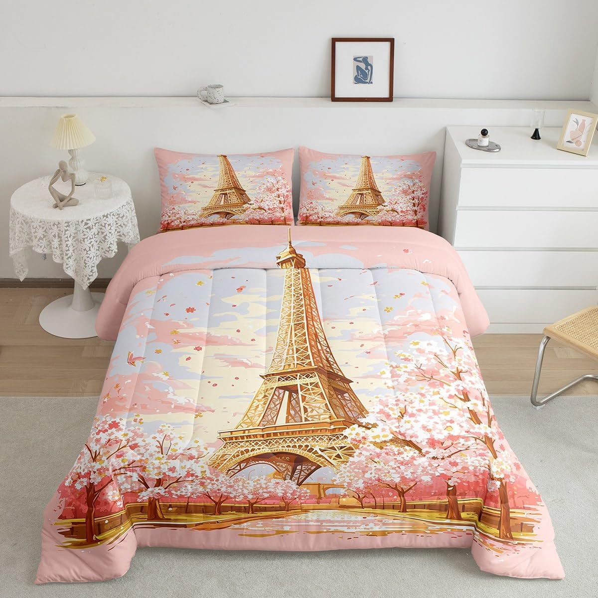 Paris Sunflower Field Comforter for Boys Kids Girls American Flag ...