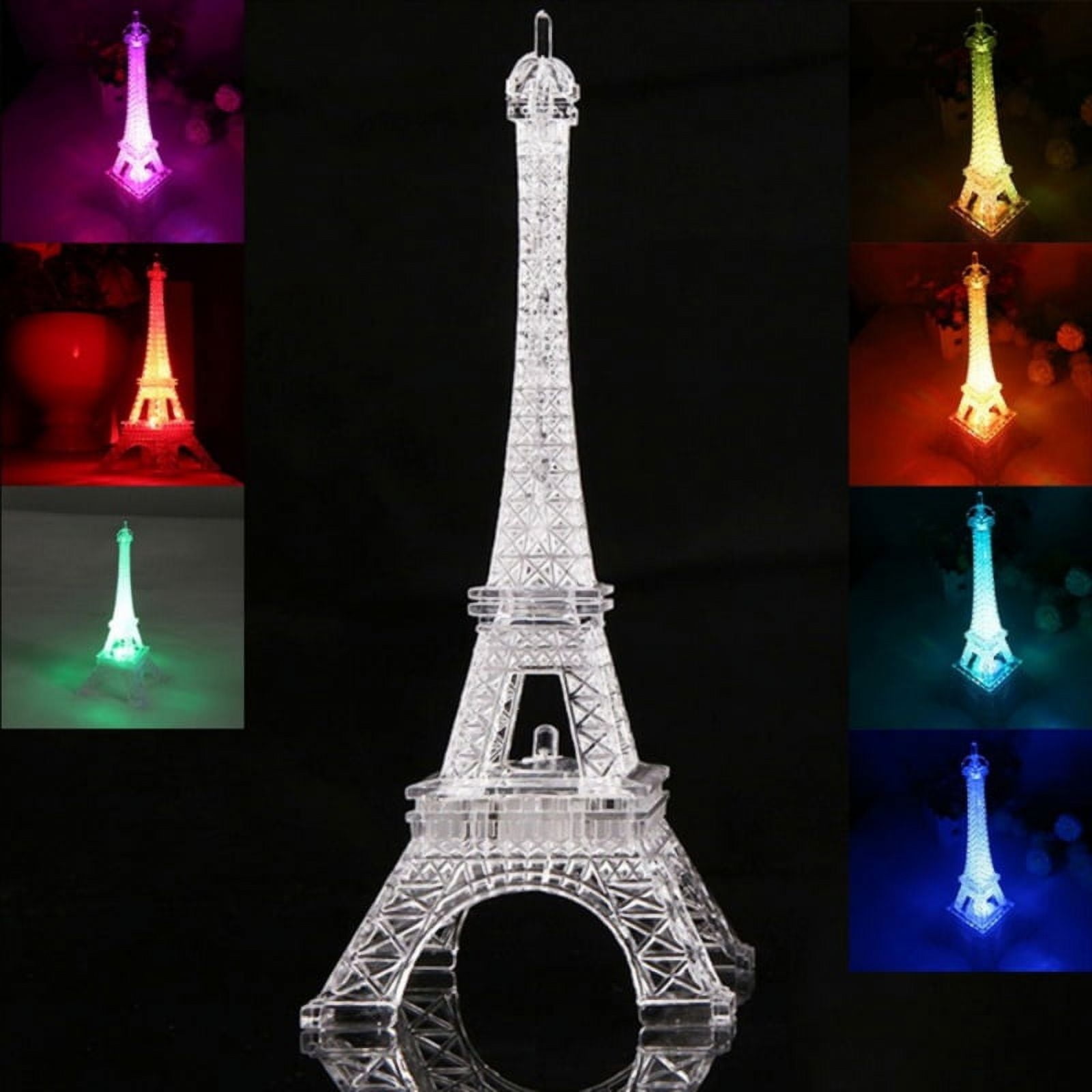 Paris Table Lamps for Living Room Acrylic Light Color Changing Night Light Led Decor Kids Room ...