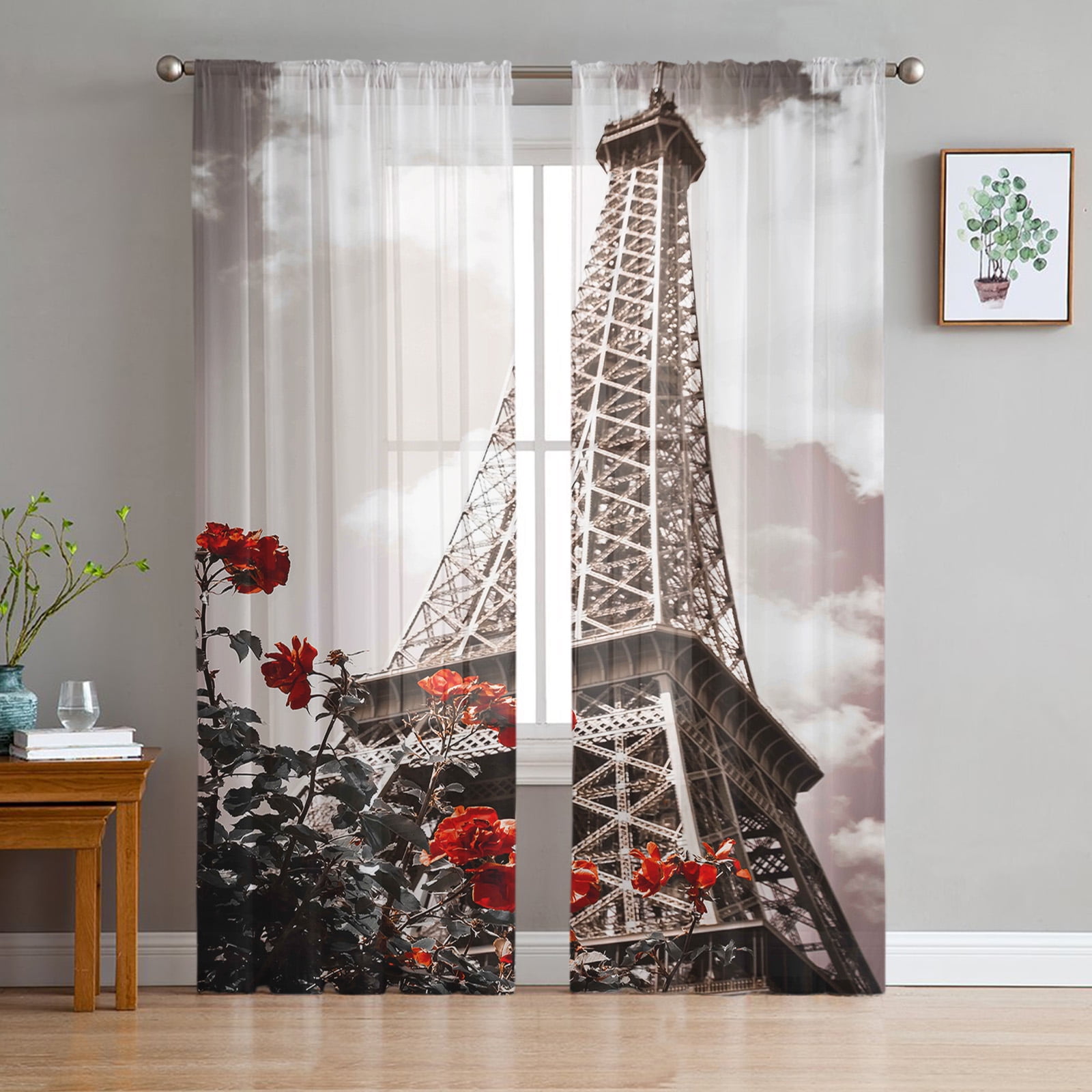 Paris Terrace Flower Dream Curtains For Living Room Luxury Baby Bedroom ...