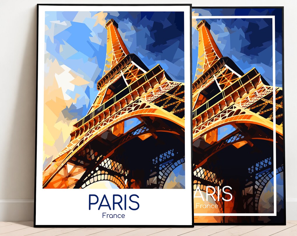 Paris Travel Poster Eiffel Tower Paris Poster Eiffel Tower Wall Art ...