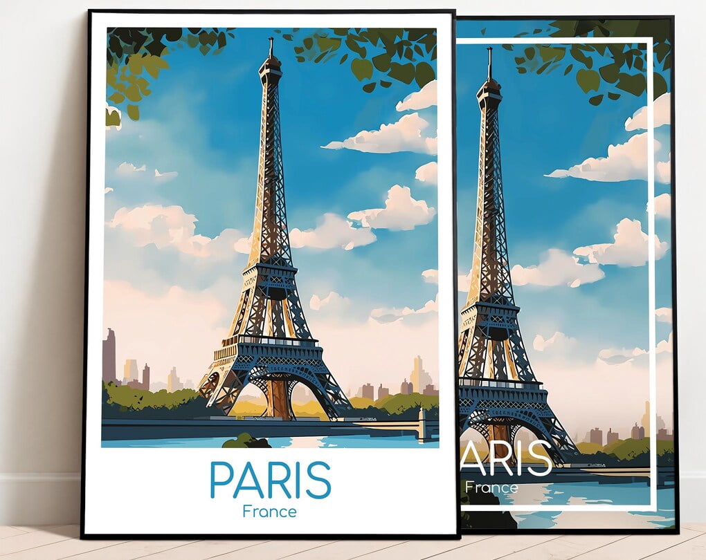 Paris Travel Poster Paris Poster Wall Art France Vintage Poster Travel ...
