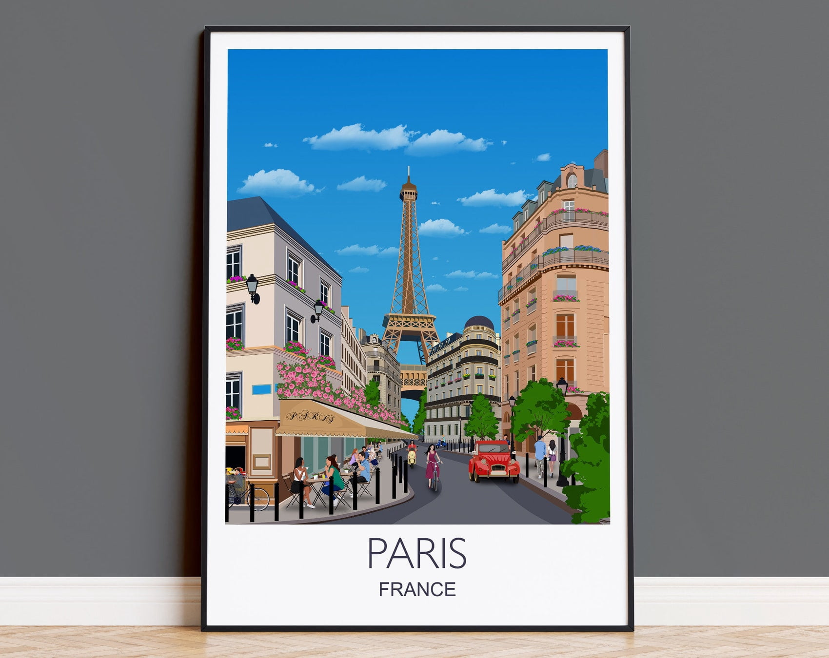 Paris Travel Print Wall Art, Travel Poster of Paris, Paris Gift Art ...