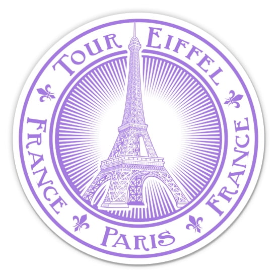 Paris Travel Stamp France - 5" Vinyl Sticker - For Car Laptop I-Pad ...