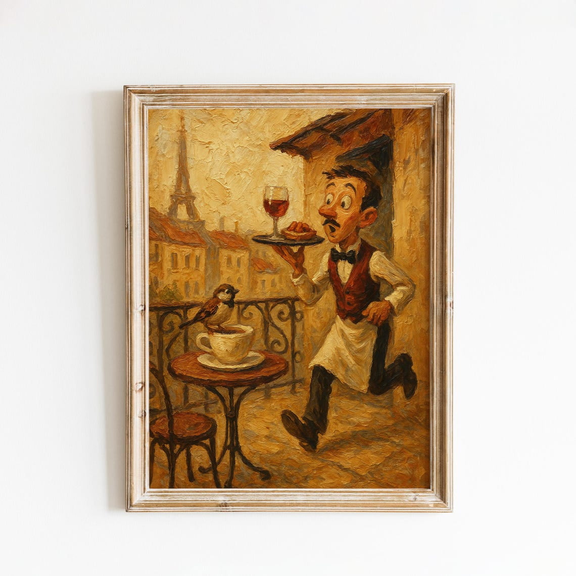 Paris Waiter Poster – Vintage French Café Wall Art, Unframed Poster ...