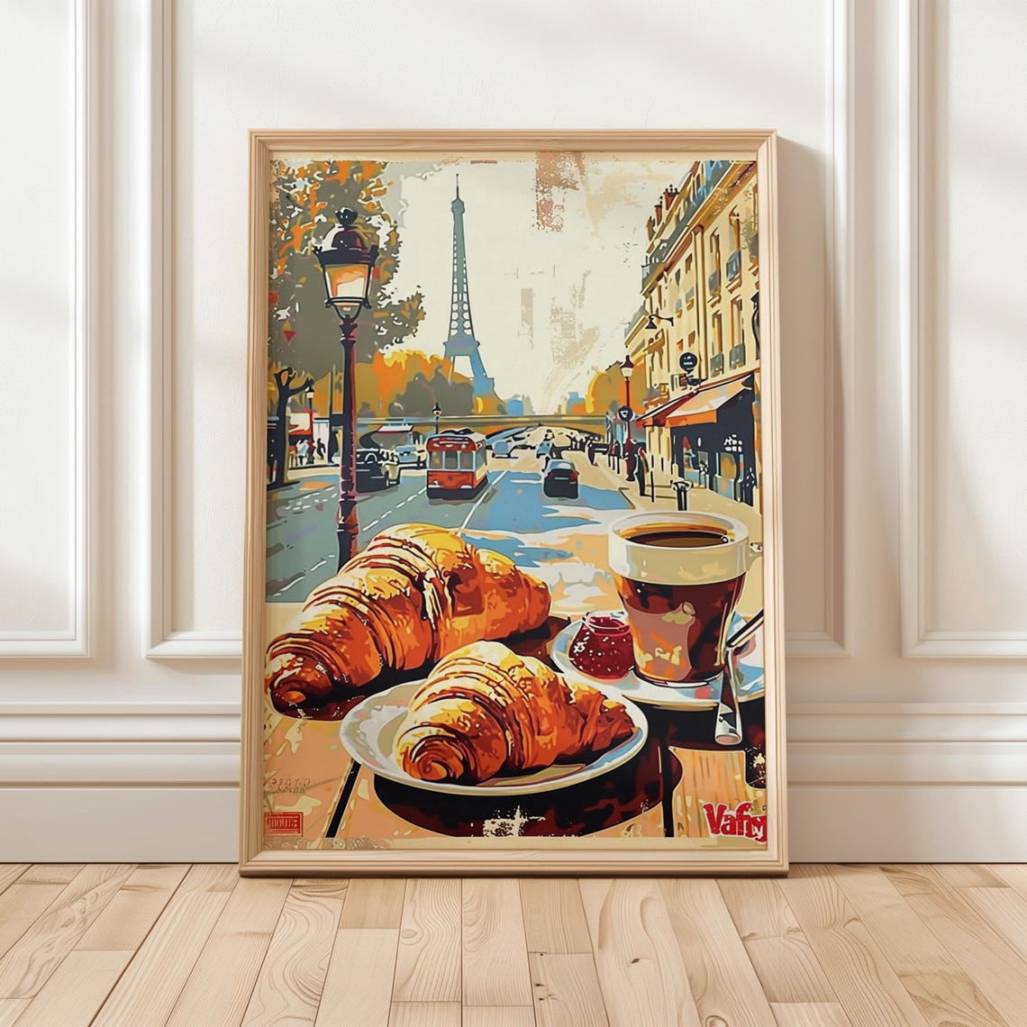 Paris Wall Art French Cafe Croissant and Coffee Kitchen Wall Decor ...
