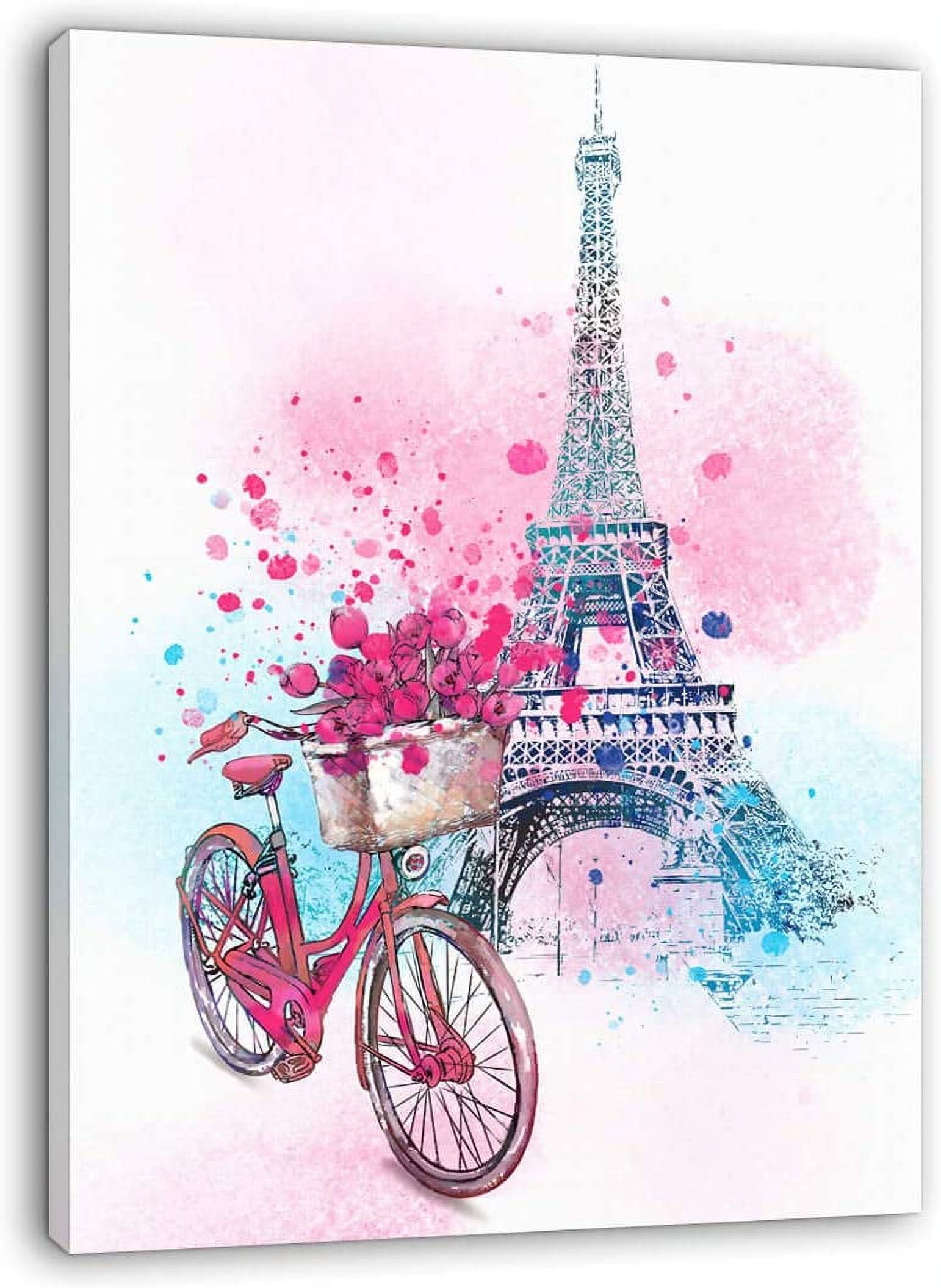 Paris Wall Decor Pink Wall Art for Girls Bedroom Decor Eiffel Tower ...