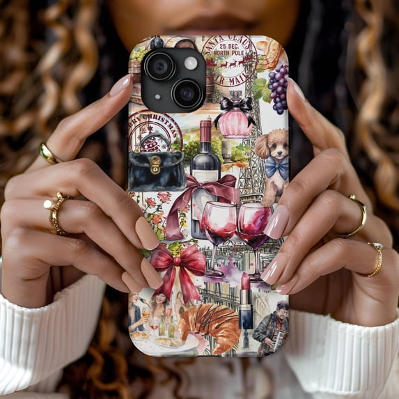 Paris Wine Phone Case with a French Theme and Eiffel Tower Aesthetic ...