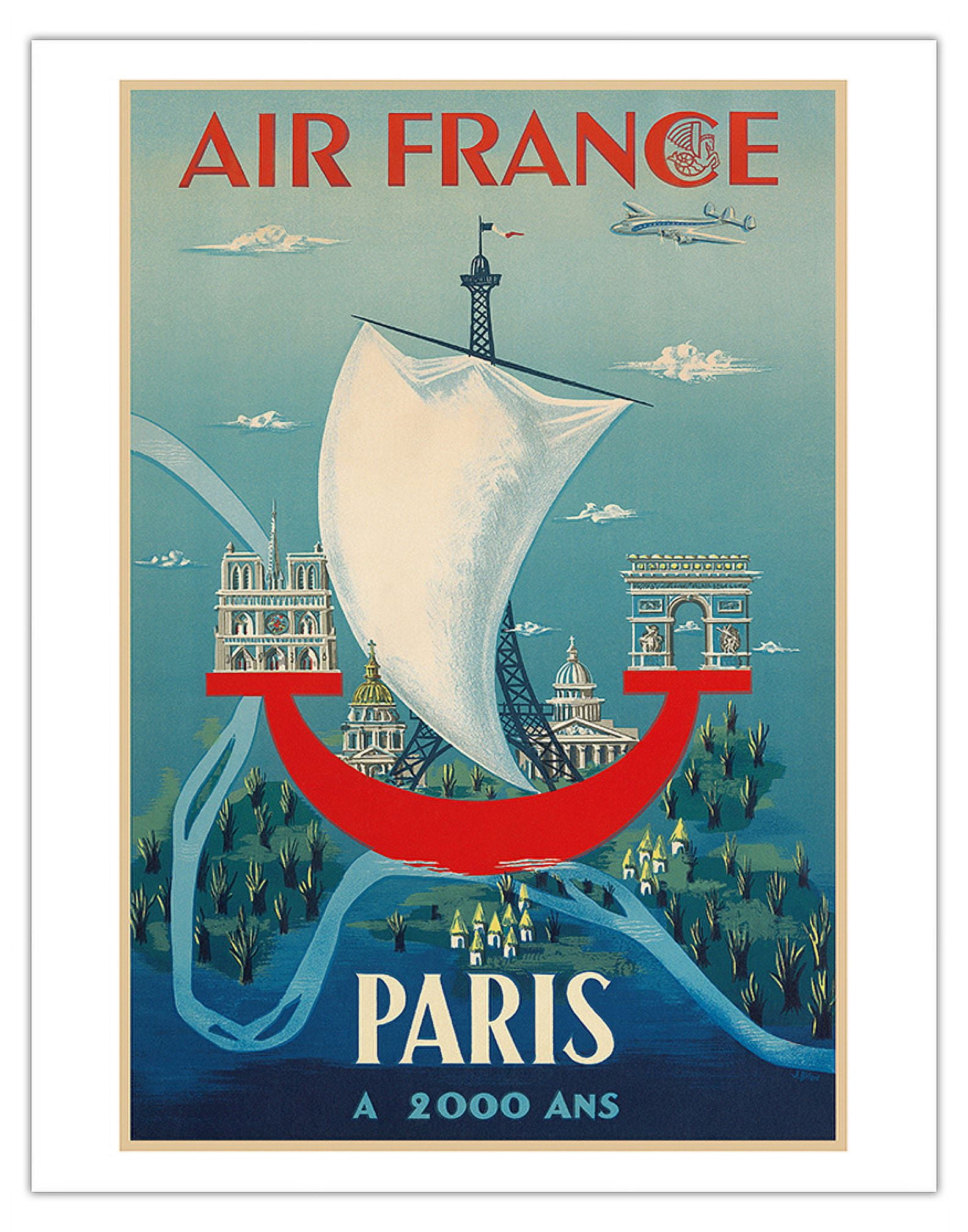 Paris a 2000 Ans (2000 Years Old) - France - Vintage Airline Travel ...
