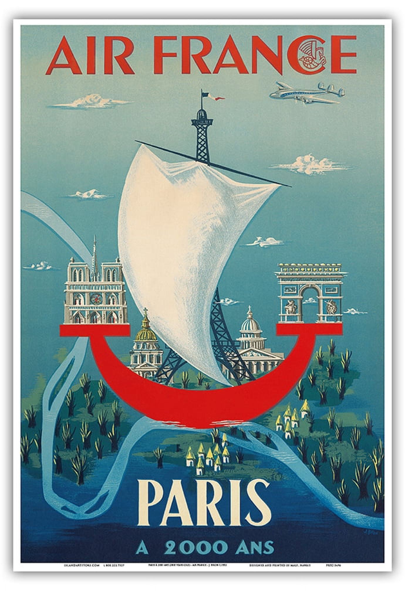 Paris a 2000 Ans (2000 Years Old) - France - Vintage Airline Travel ...