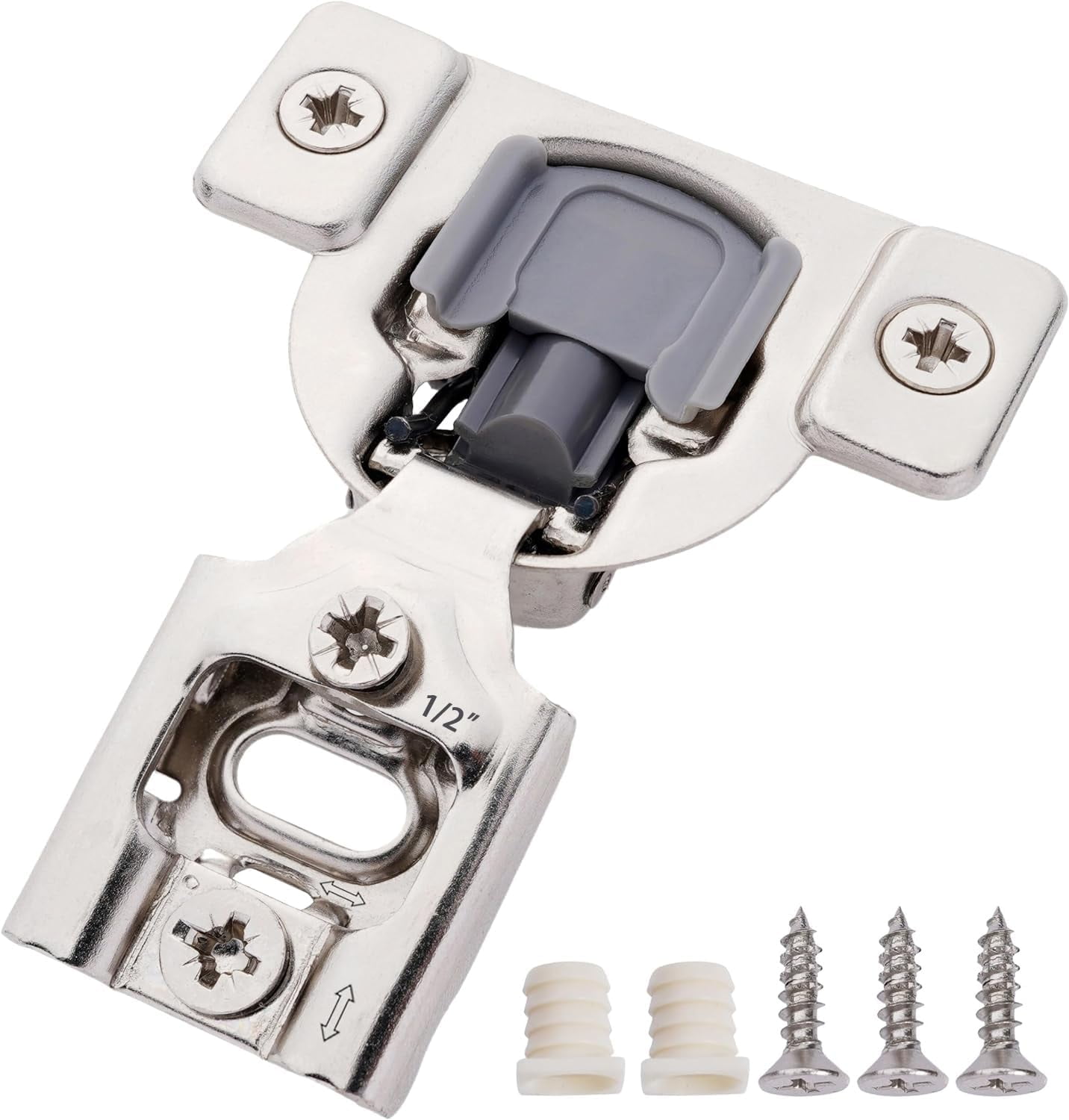 ParisRhône 2 Pack 1/2 inch Overlay Soft Close Cabinet Hinges for ...