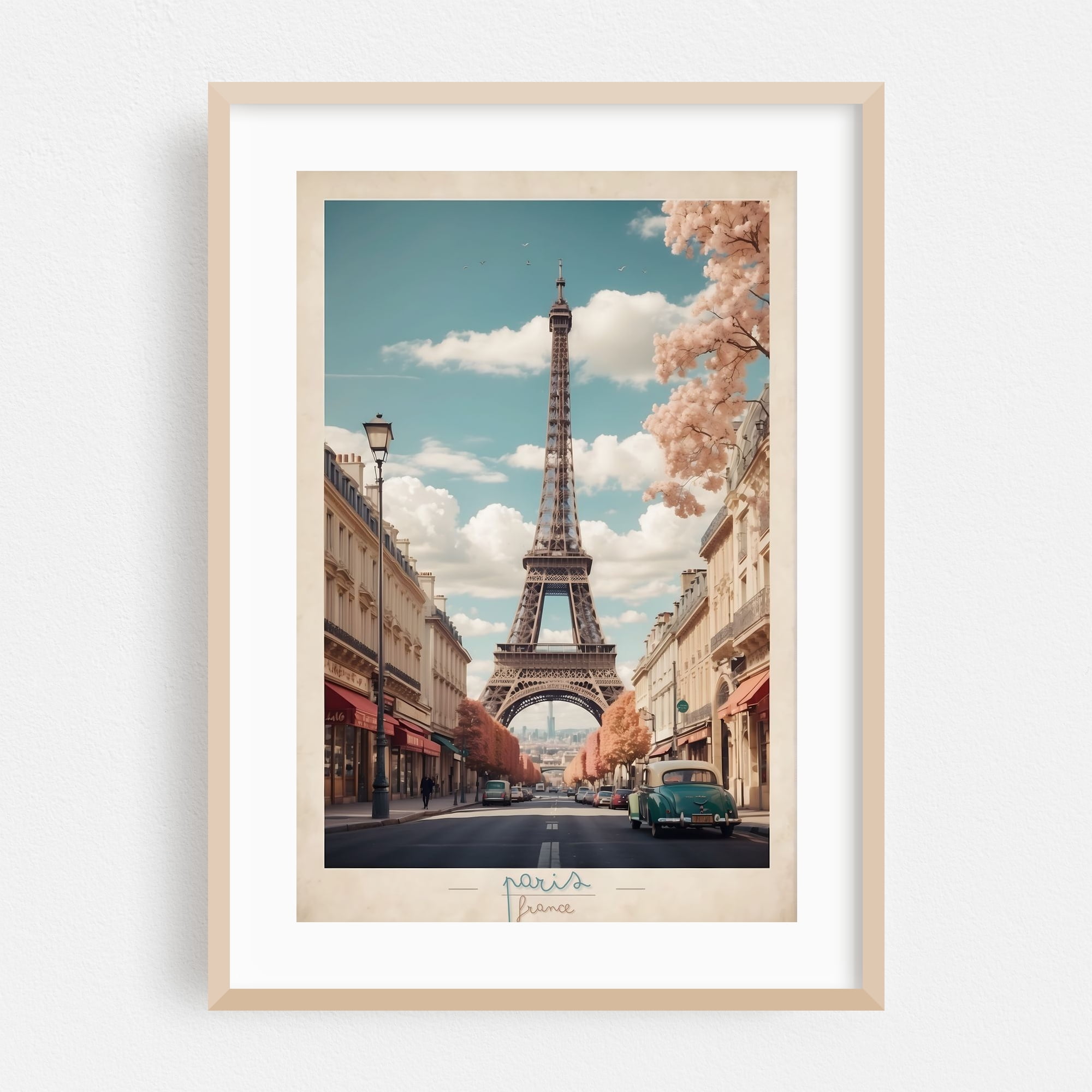 Parisian Elegance: Vintage Travel Poster - Paris Île-de-France France Illustration Travel Poster ...