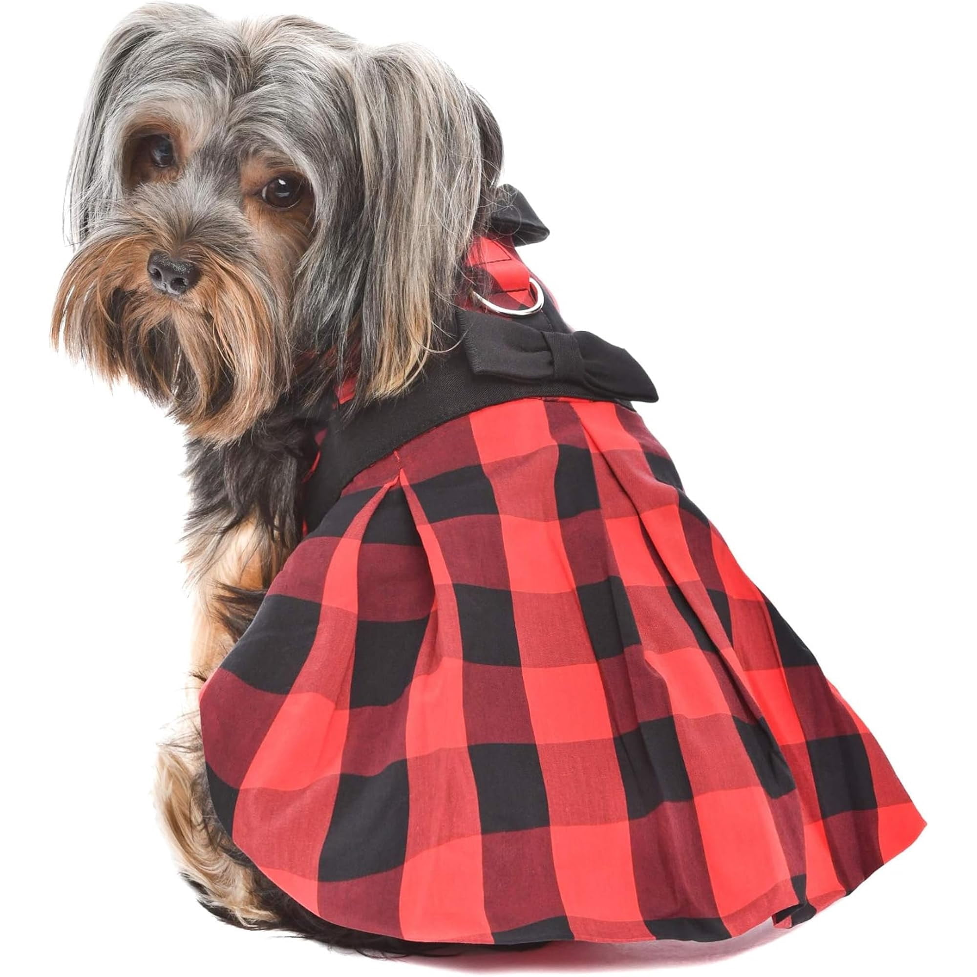 Parisian Pet Dog Dress - Red Checkered Dog Christmas Outfit - Stylish ...