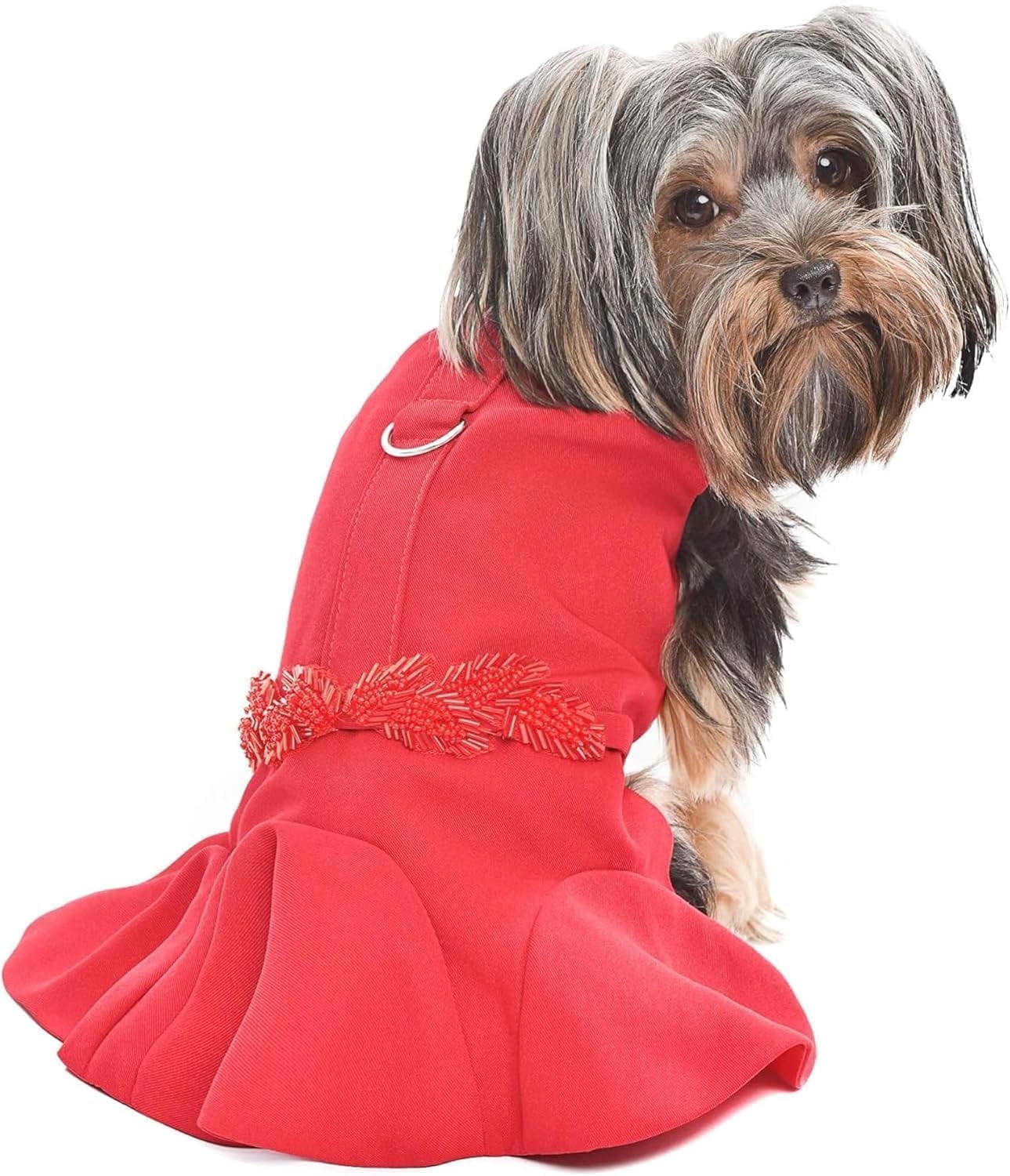 Parisian Pet Red Dog Dress - Embellished Dog Christmas Outfit - Stylish ...