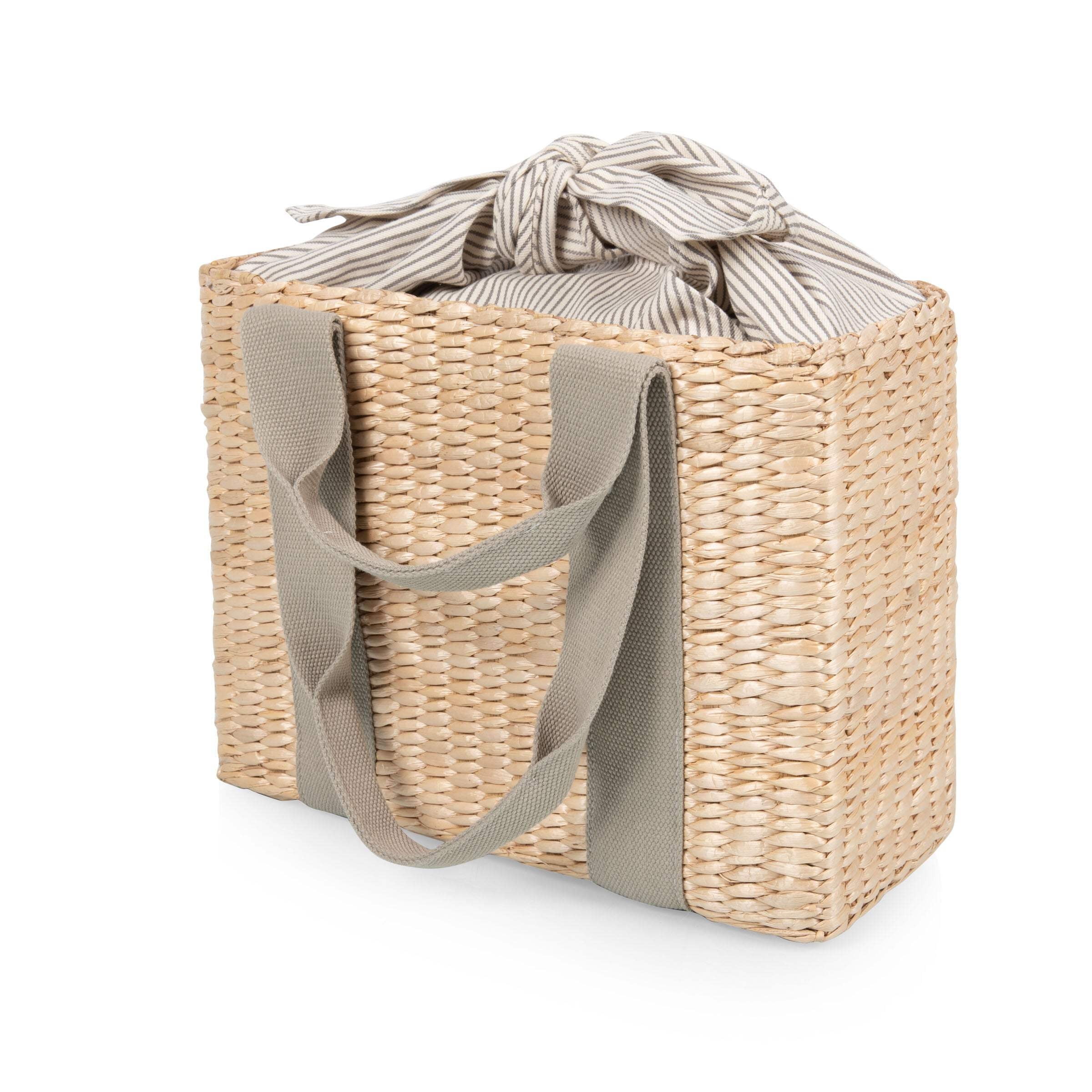 Picnic Time Parisian Vintage English-Style Seagrass Insulated Picnic ...