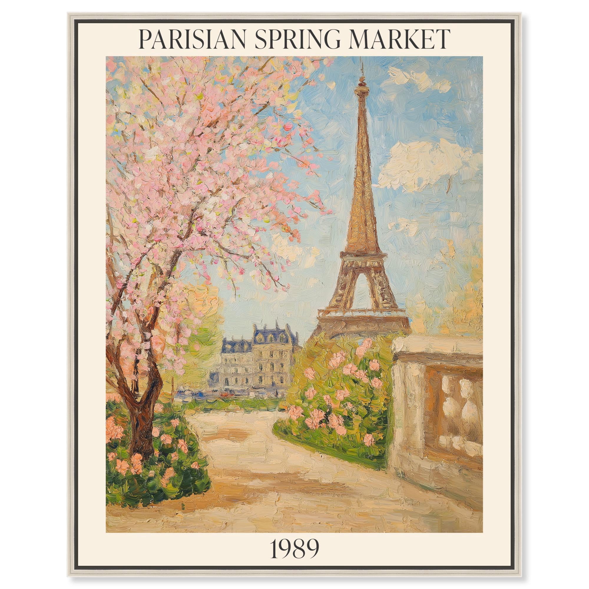 Parisian Spring Market Canvas Monet Inspired Poster by Art Remedy ...