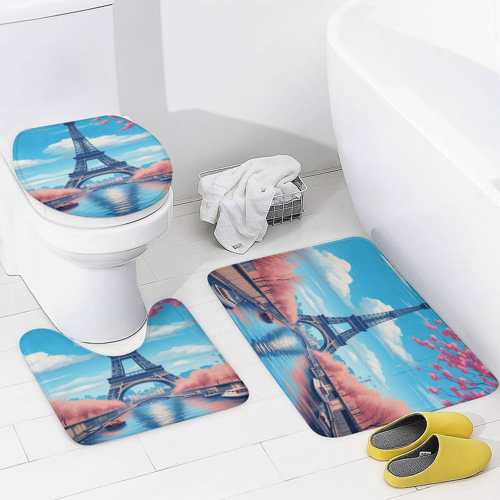 Parisian Spring River View Bathroom Mats Sets 3 Piece, Bath Mat Earth ...